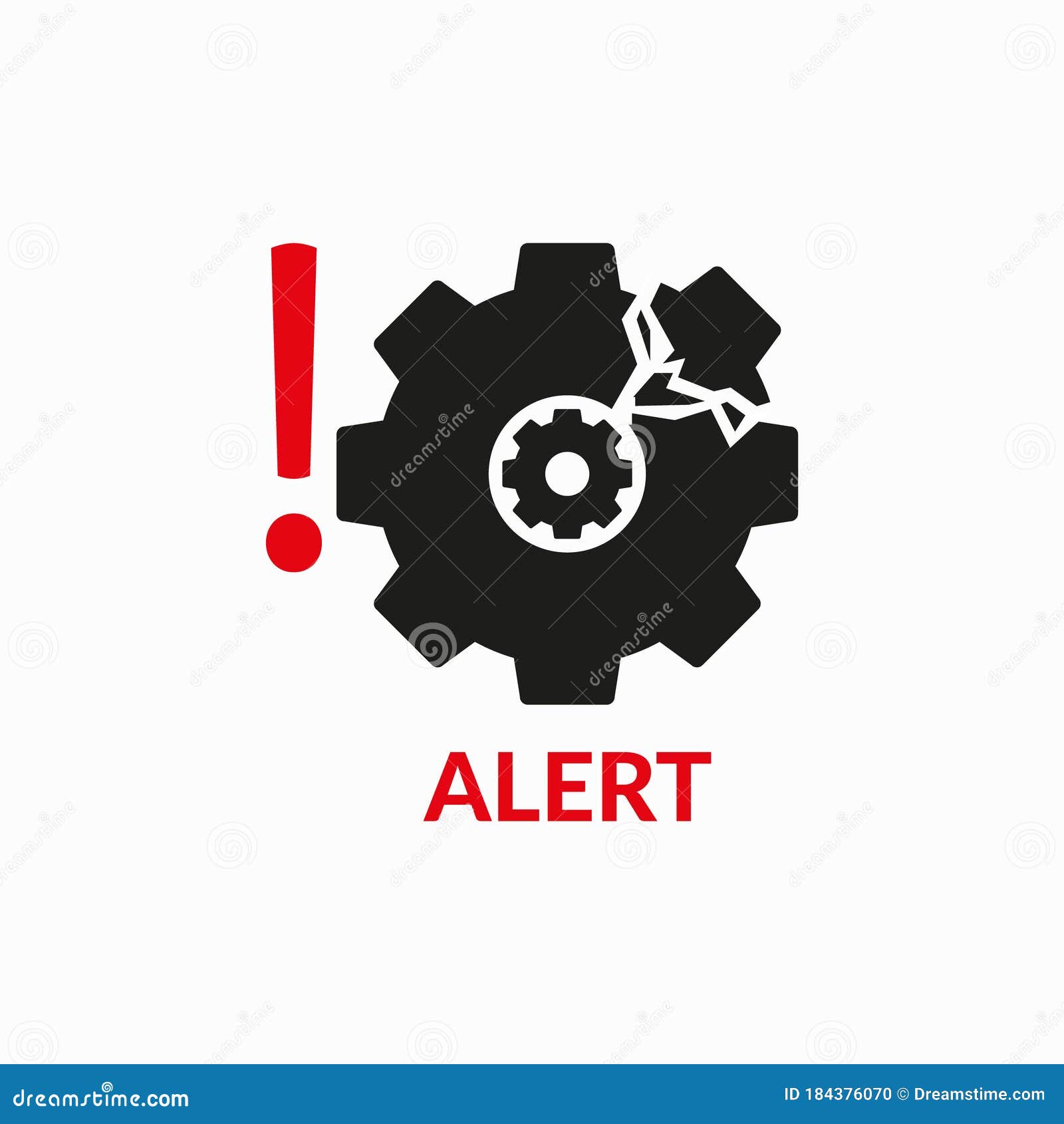 Vector Design Illustration of a Broken Gear Wheel. Stock Vector ...
