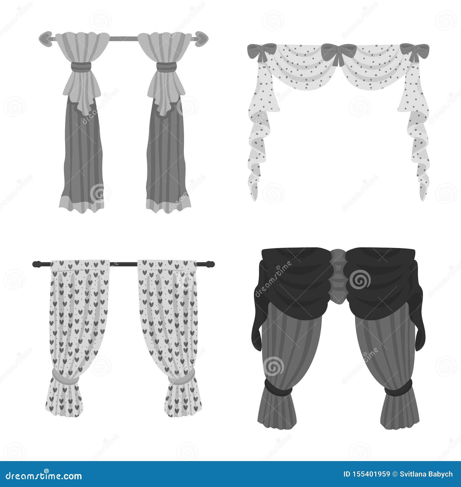 Vector Design of Interior and Cornice Logo. Set of Interior and Drapes ...