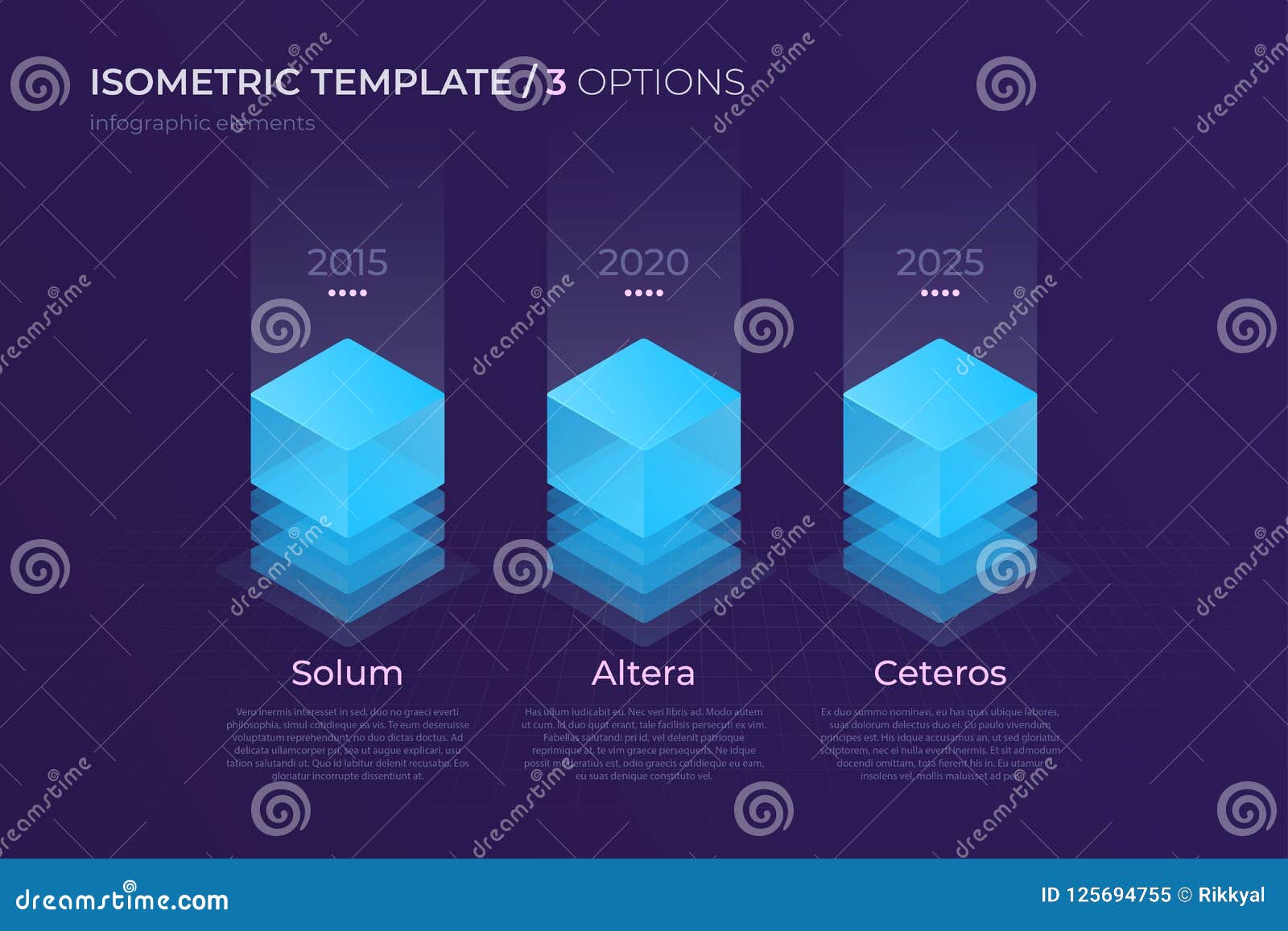 Vector Design with Isometric Elements, Template for Creating Inf Stock ...