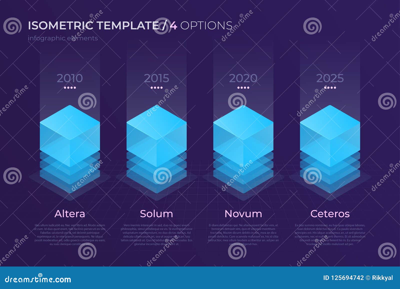 Vector Design with Isometric Elements, Template for Creating Inf Stock ...