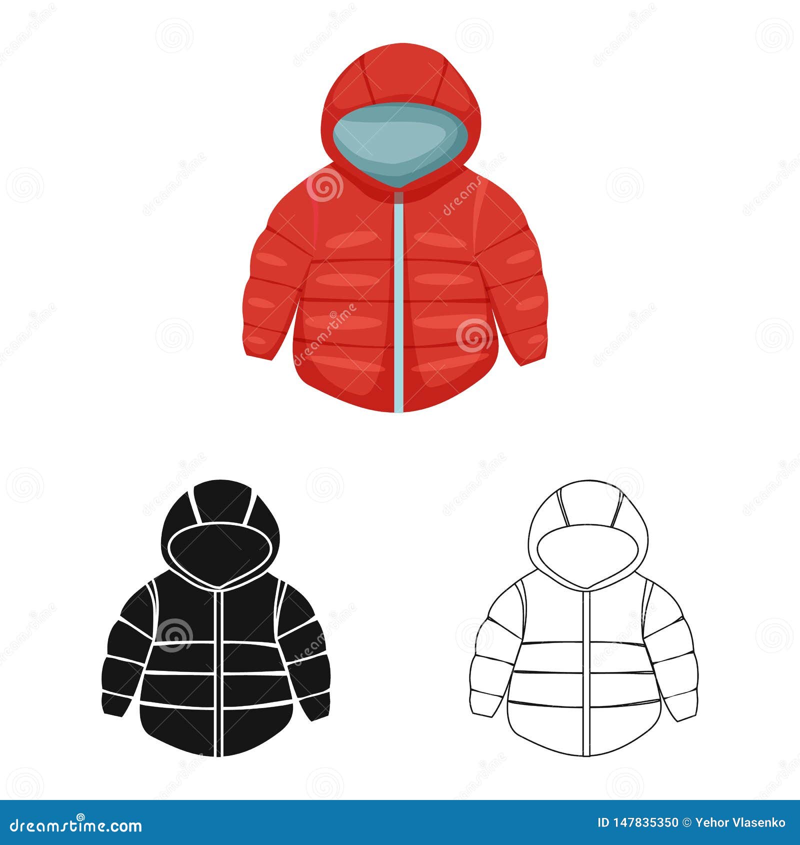 Vector Design of Jacket and Winter Sign. Set of Jacket and Newborn ...
