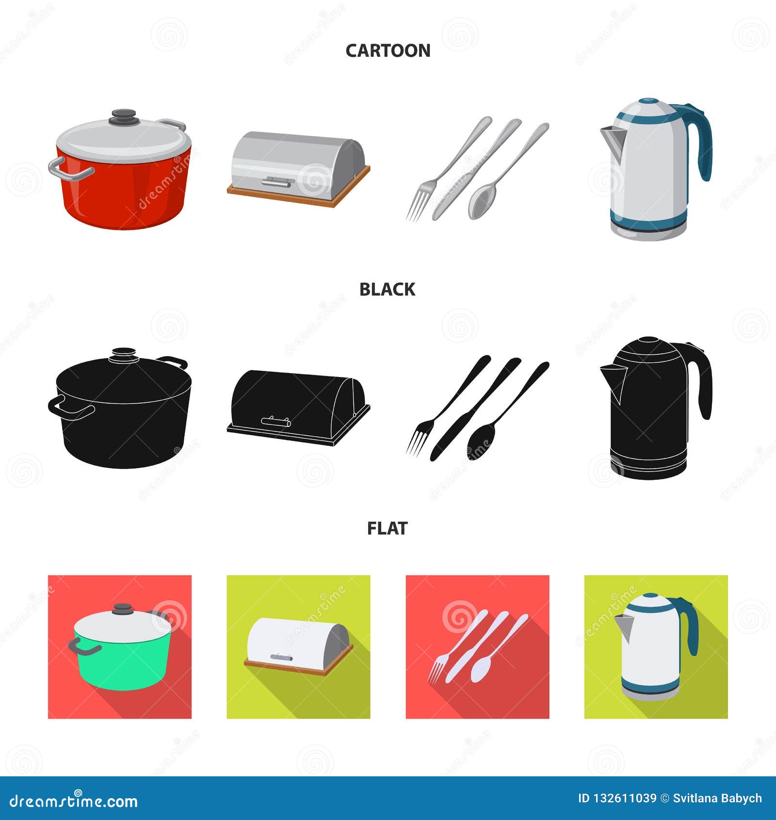 Vector Design of Kitchen and Cook Icon. Set of Kitchen and Appliance ...