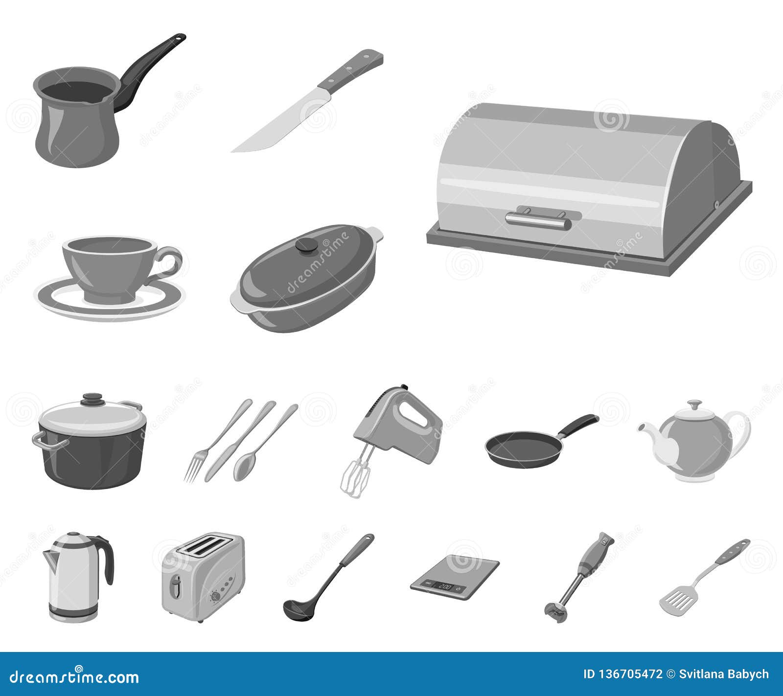 Vector Design of Kitchen and Cook Logo. Set of Kitchen and Appliance ...