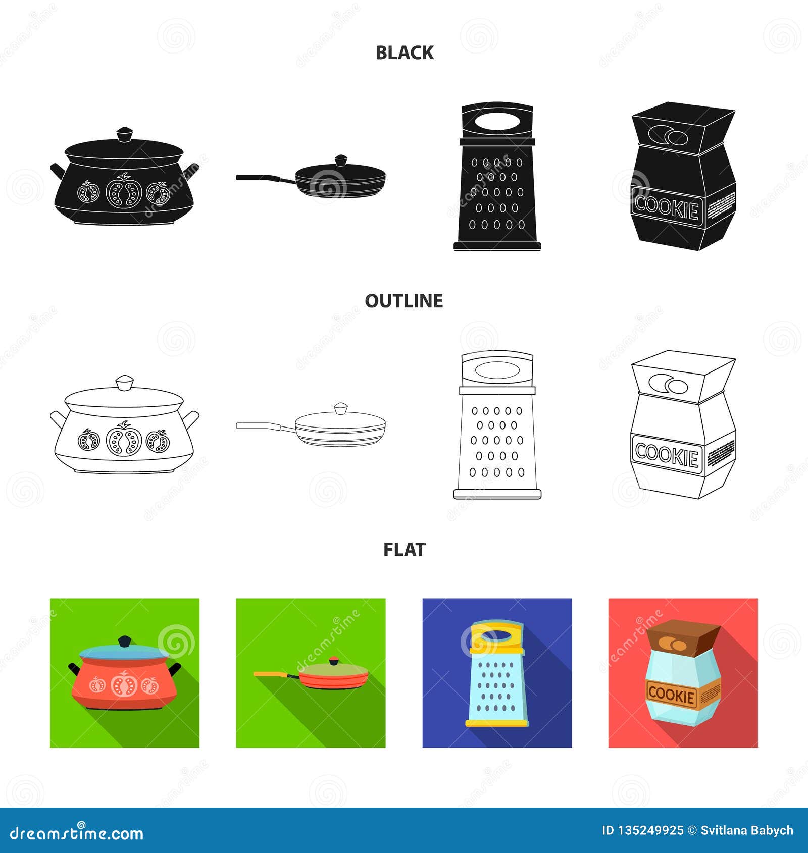 Vector Design of Kitchen and Cook Sign. Collection of Kitchen and ...