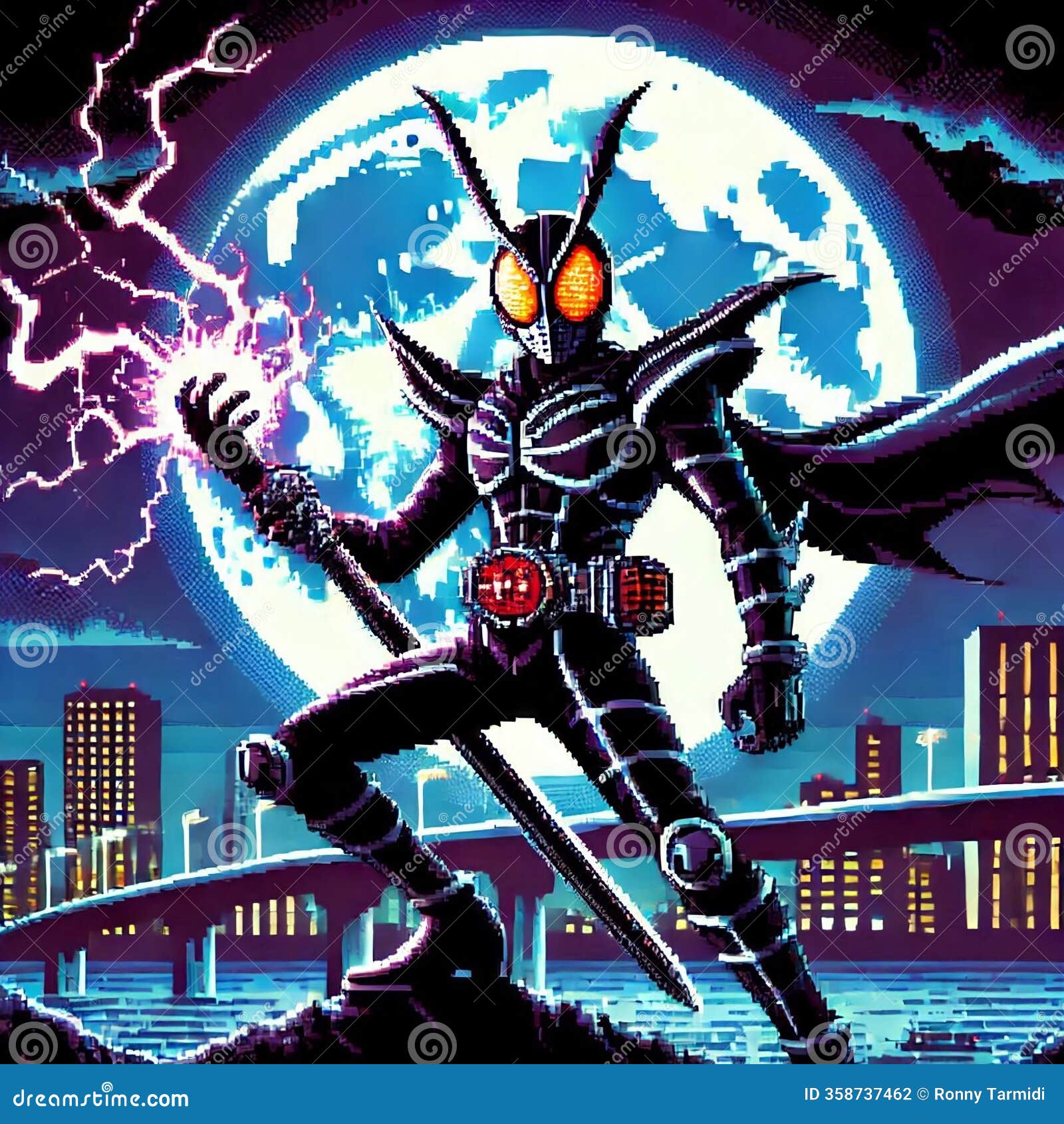 Vector Design of a Knight Hero Character Using a Staff Weapon Stock ...