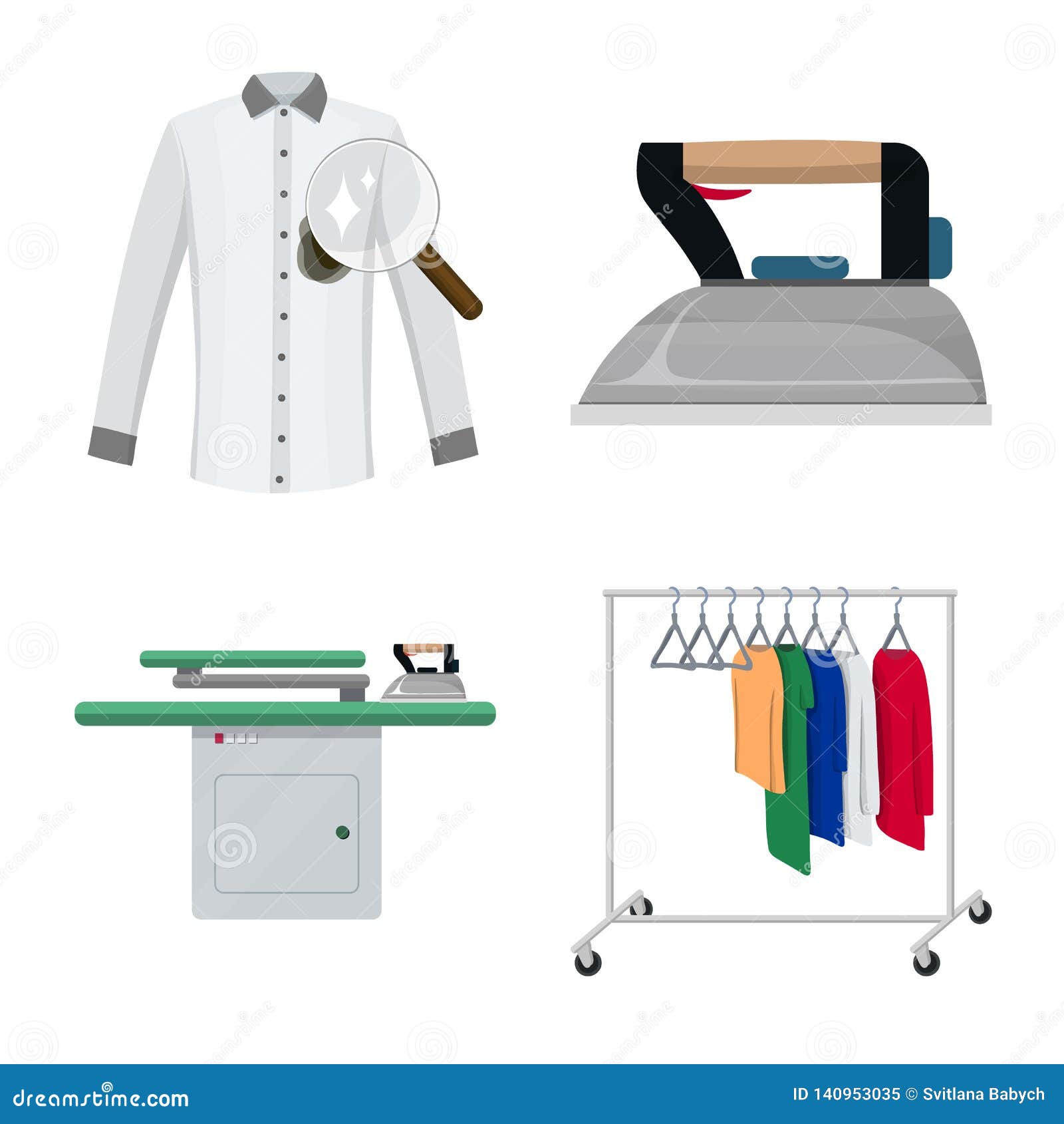 Vector Design of Laundry and Clean Sign. Set of Laundry and Clothes ...