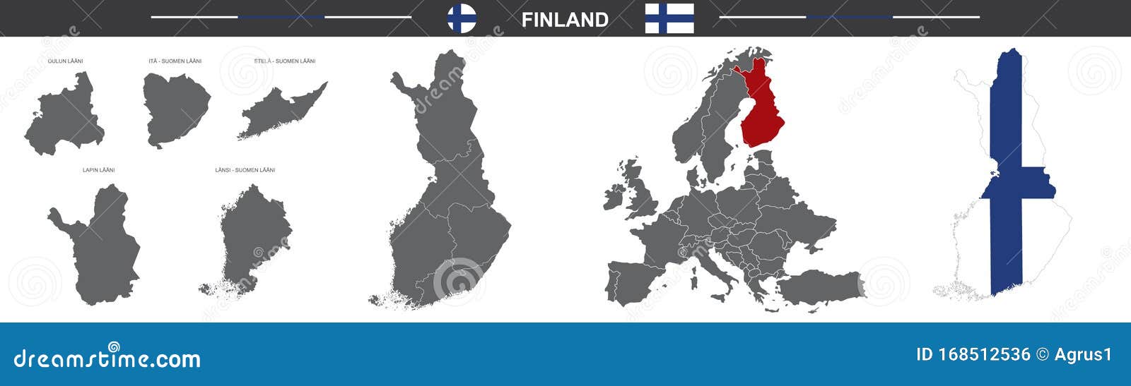 Finland Maps With Markers Cartoon Vector | CartoonDealer.com #32862735