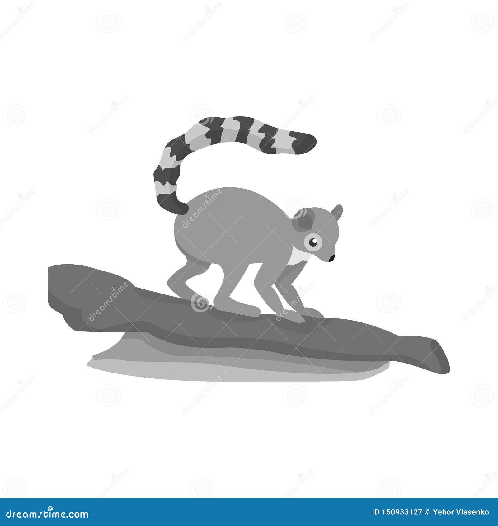 Vector Design of Lemur and Monkey Sign. Set of Lemur and Tree Stock ...