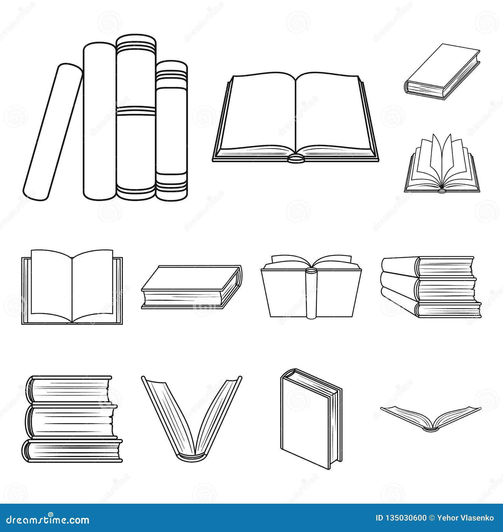 Vector Design of Library and Textbook Icon. Collection of Library and ...