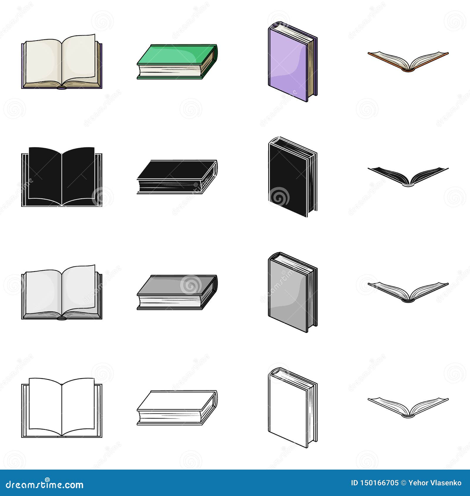 Vector Design of Library and Textbook Symbol. Set of Library and School ...