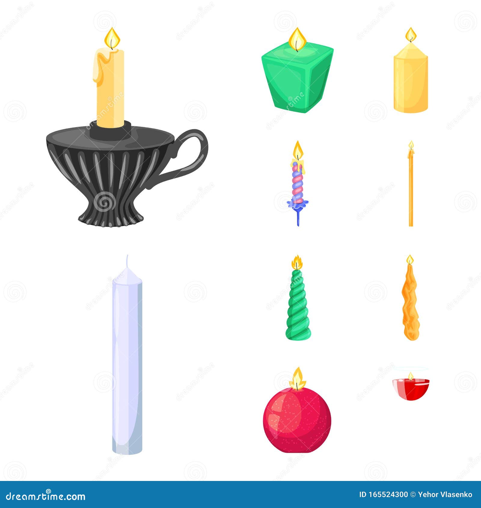 Vector Design of Light and Wax Symbol. Set of Light and Ceremony Stock ...