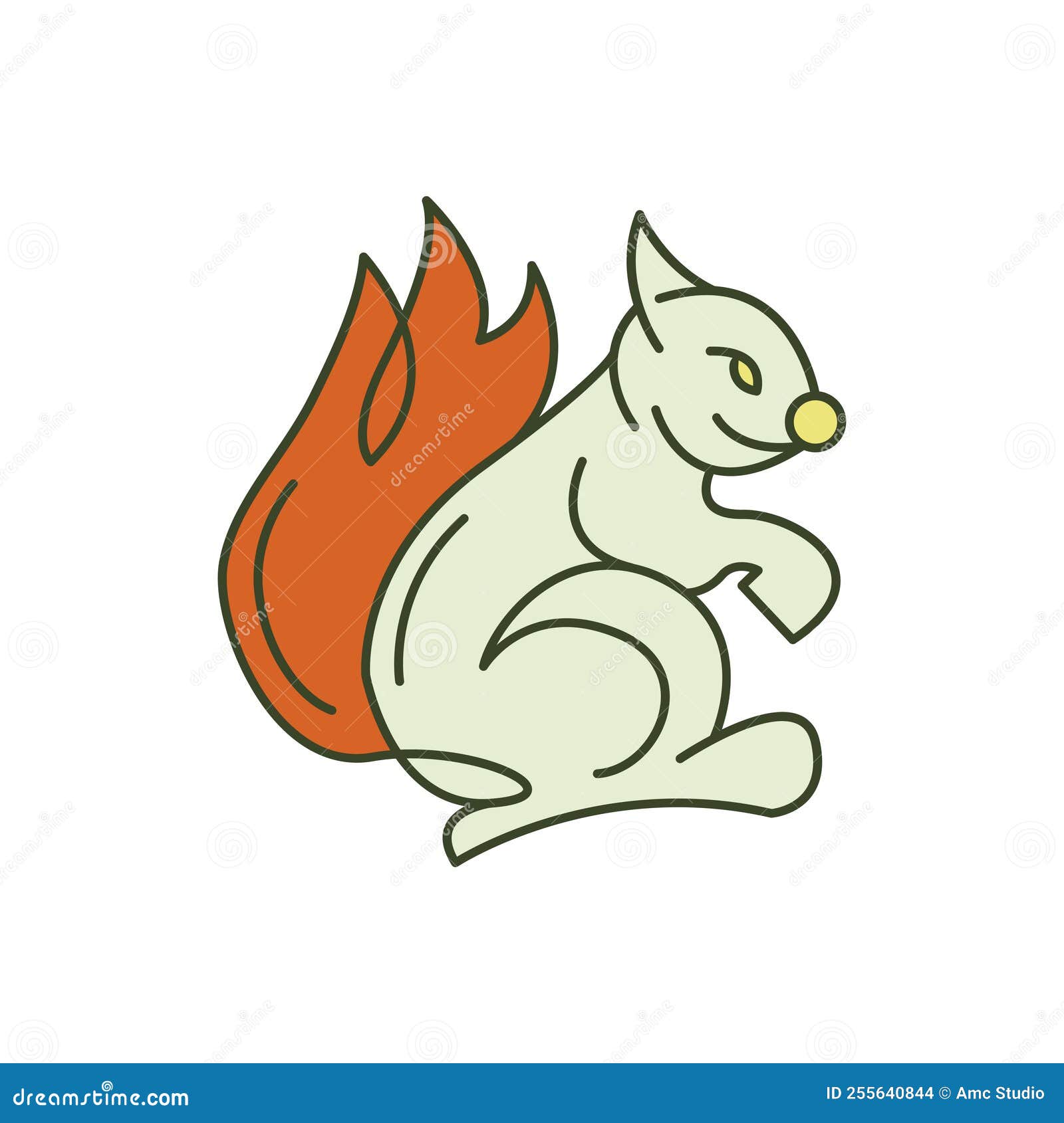 Vector Design. Logo Created from Shape of Simple Modern Squirrel Logo ...