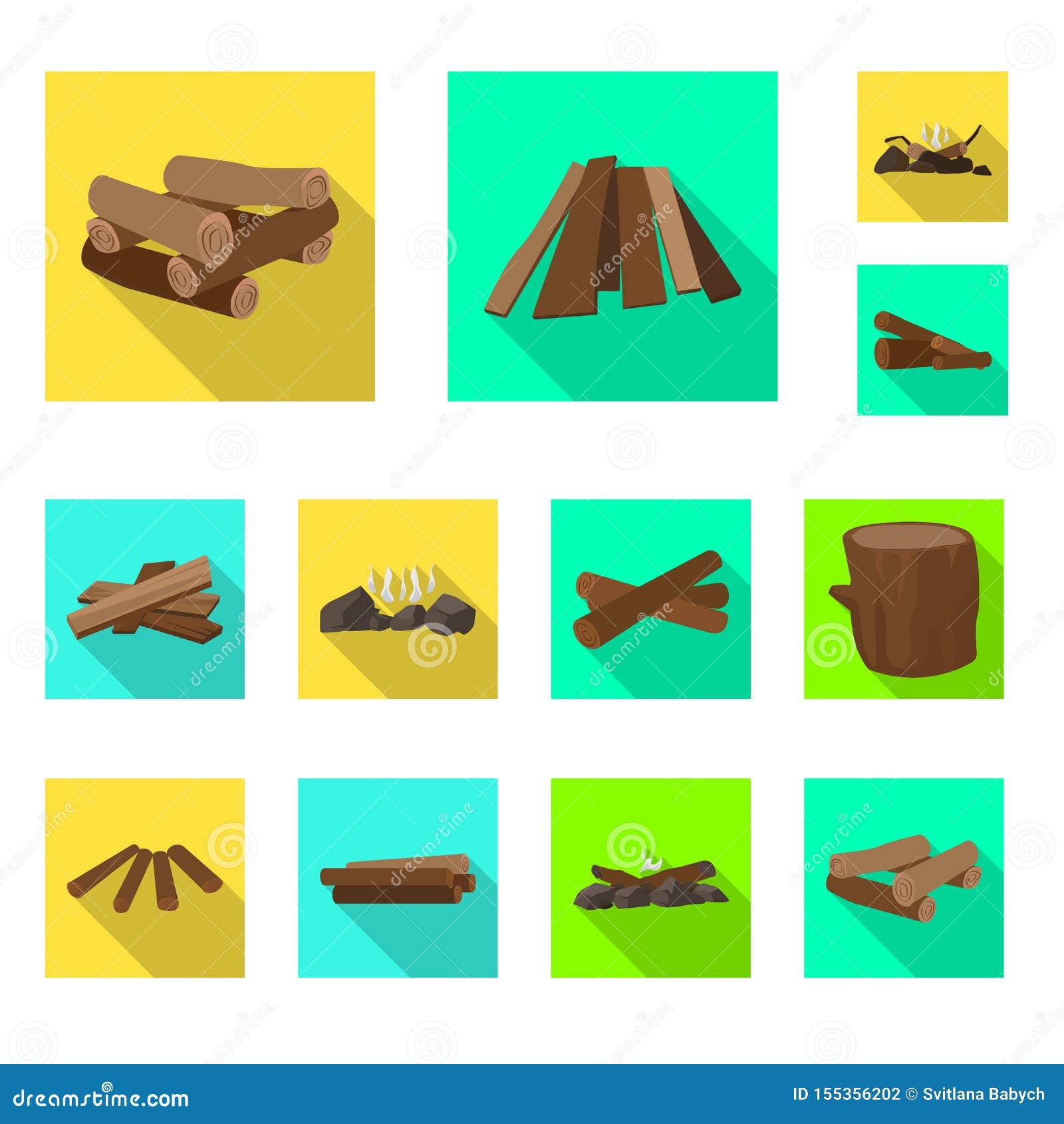 Vector Design Of Material And Logging Symbol Set Of Material And