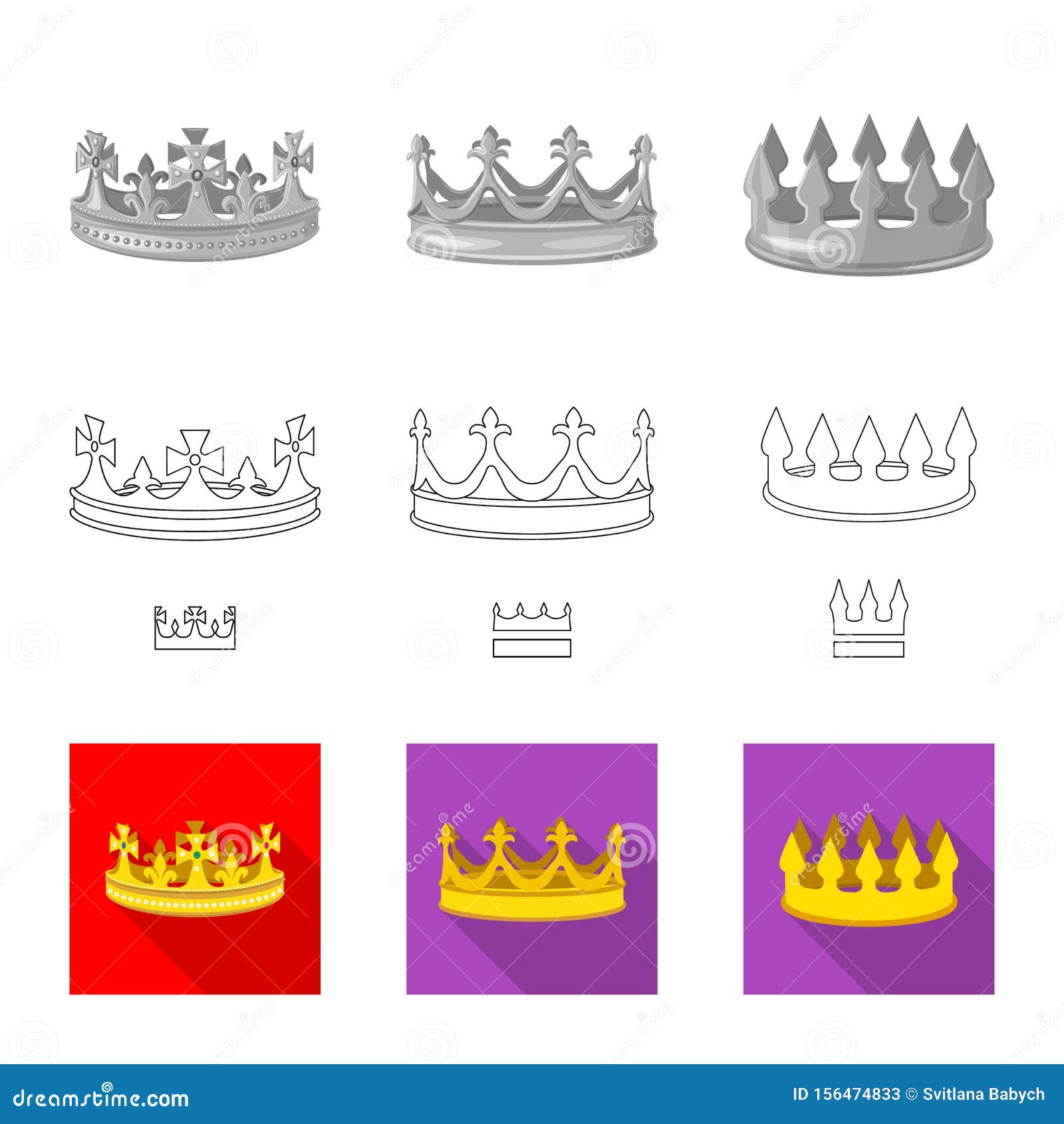 Vector Design of Medieval and Nobility Logo. Set of Medieval and ...