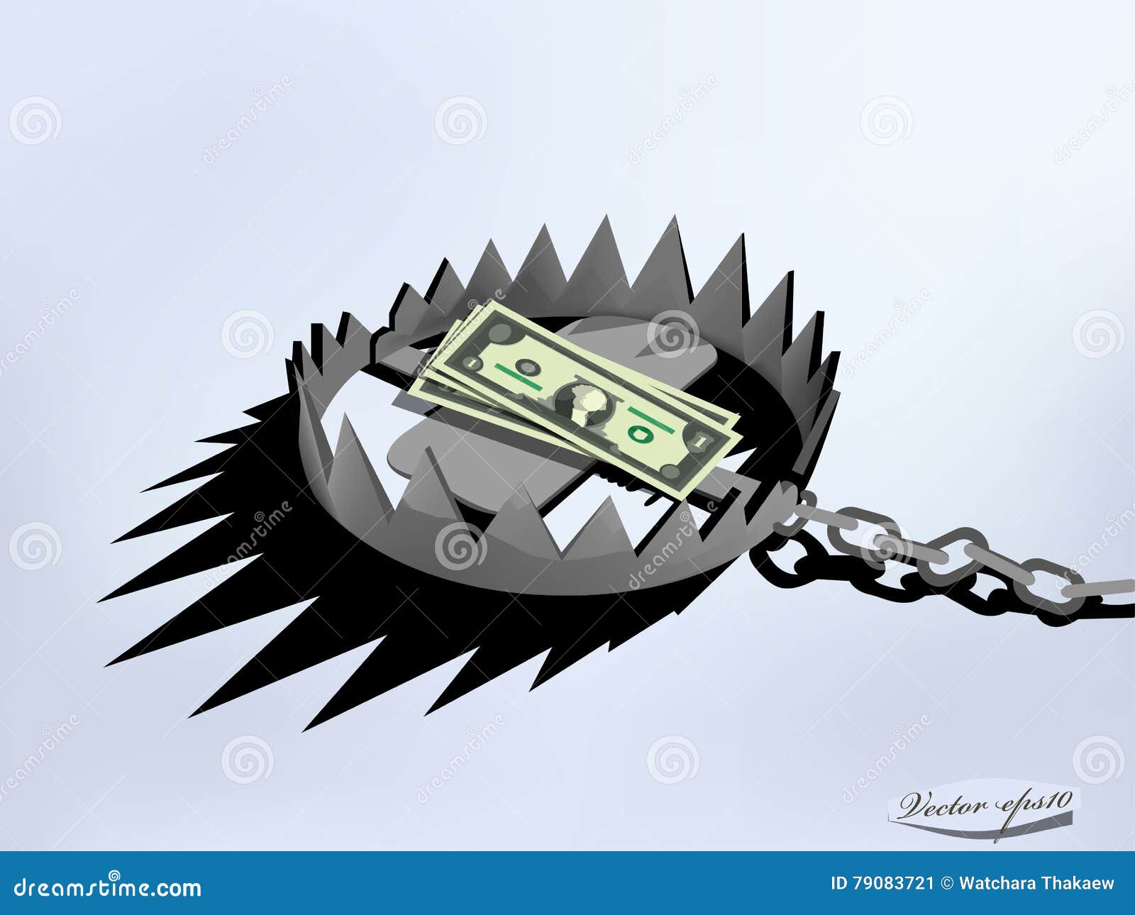 Vector Design of Metal Trap Using US Dollar Stock Illustration ...