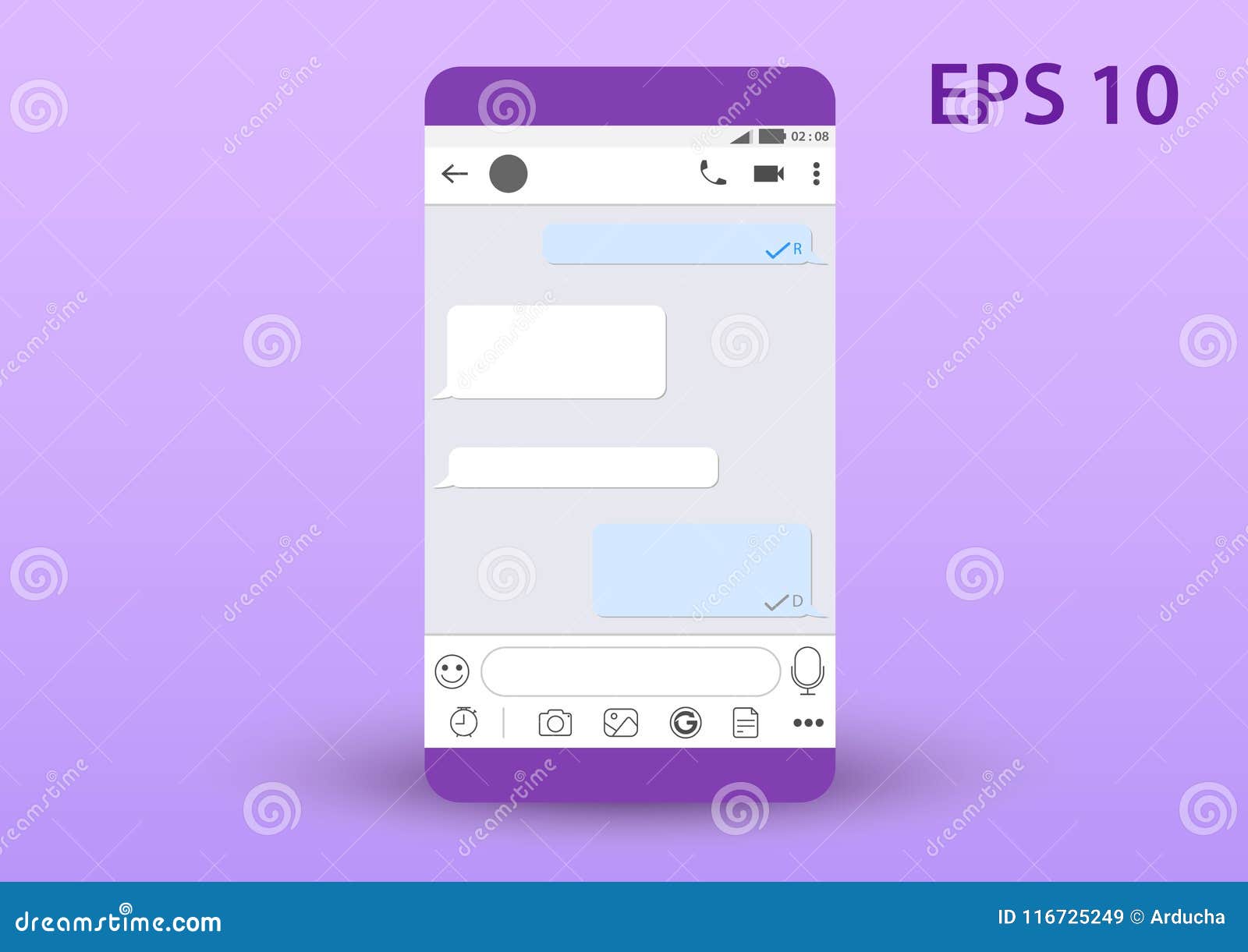 Purple Chat Messenger User Interface Stock Vector - Illustration of ...