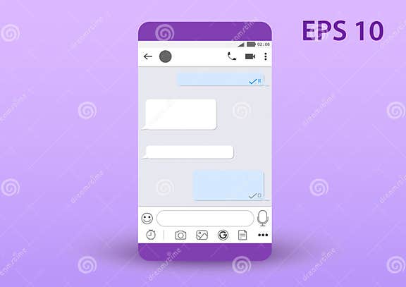 Purple Chat Messenger User Interface Stock Vector - Illustration of ...