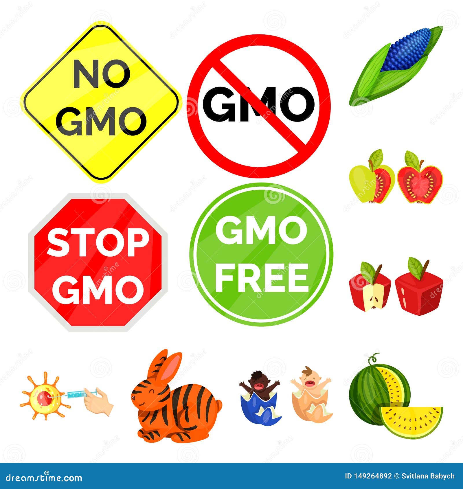 Vector Design of Modified and Genetically Symbol. Collection of ...