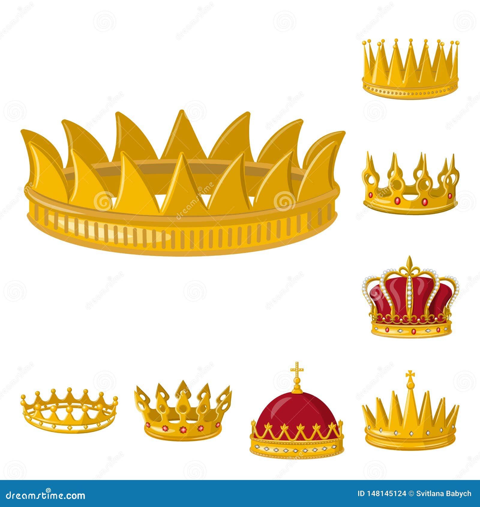 Vector Design of Monarchy and Gold Symbol. Set of Monarchy and Heraldic ...
