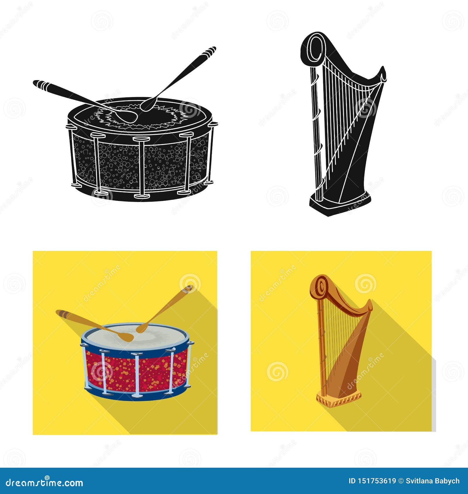 Isolated Object of Music and Tune Icon. Collection of Music and Tool ...