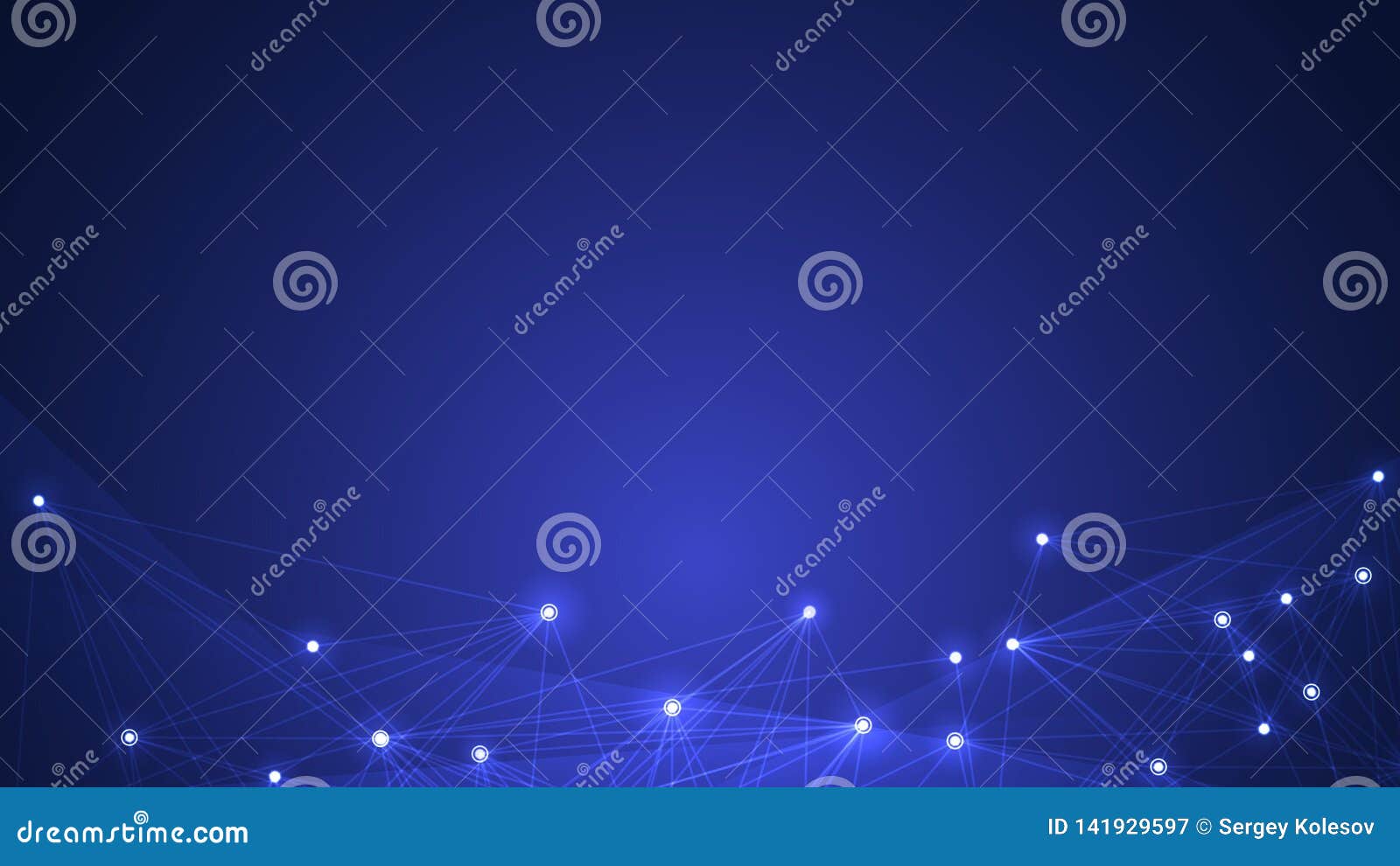 Vector Design Network Communication Technology on Dark Blue Background ...