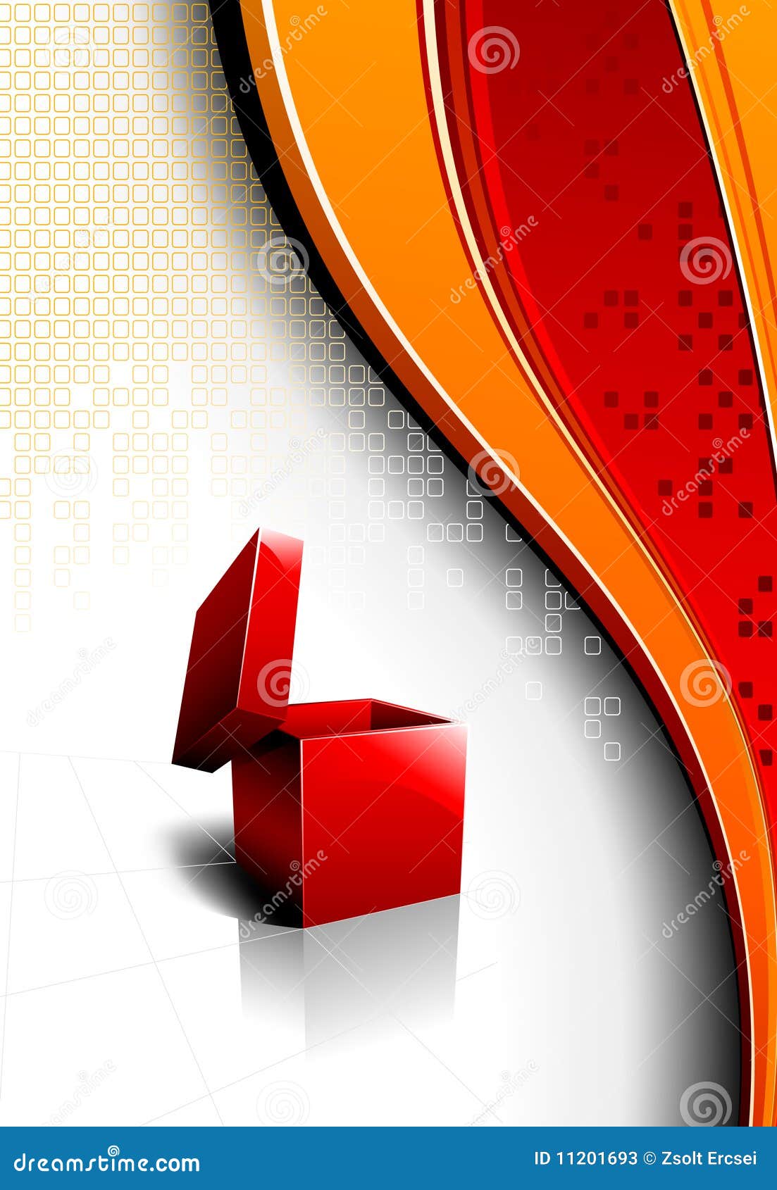 Vector Design with an Open Red Box Stock Vector - Illustration of ...