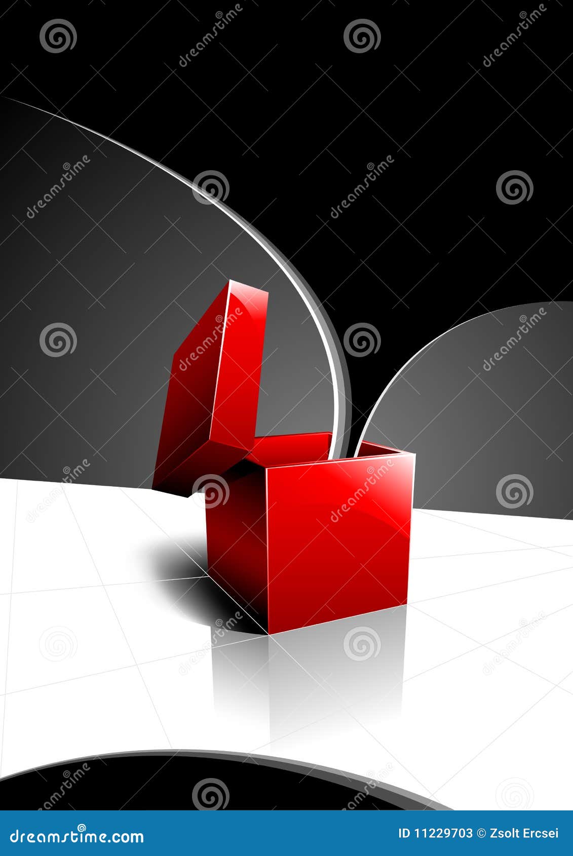 Vector Design with an Open Red Box Stock Vector - Illustration of ...