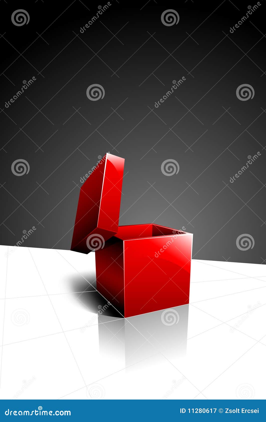 Vector Design with an Open Red Box Stock Vector - Illustration of ...