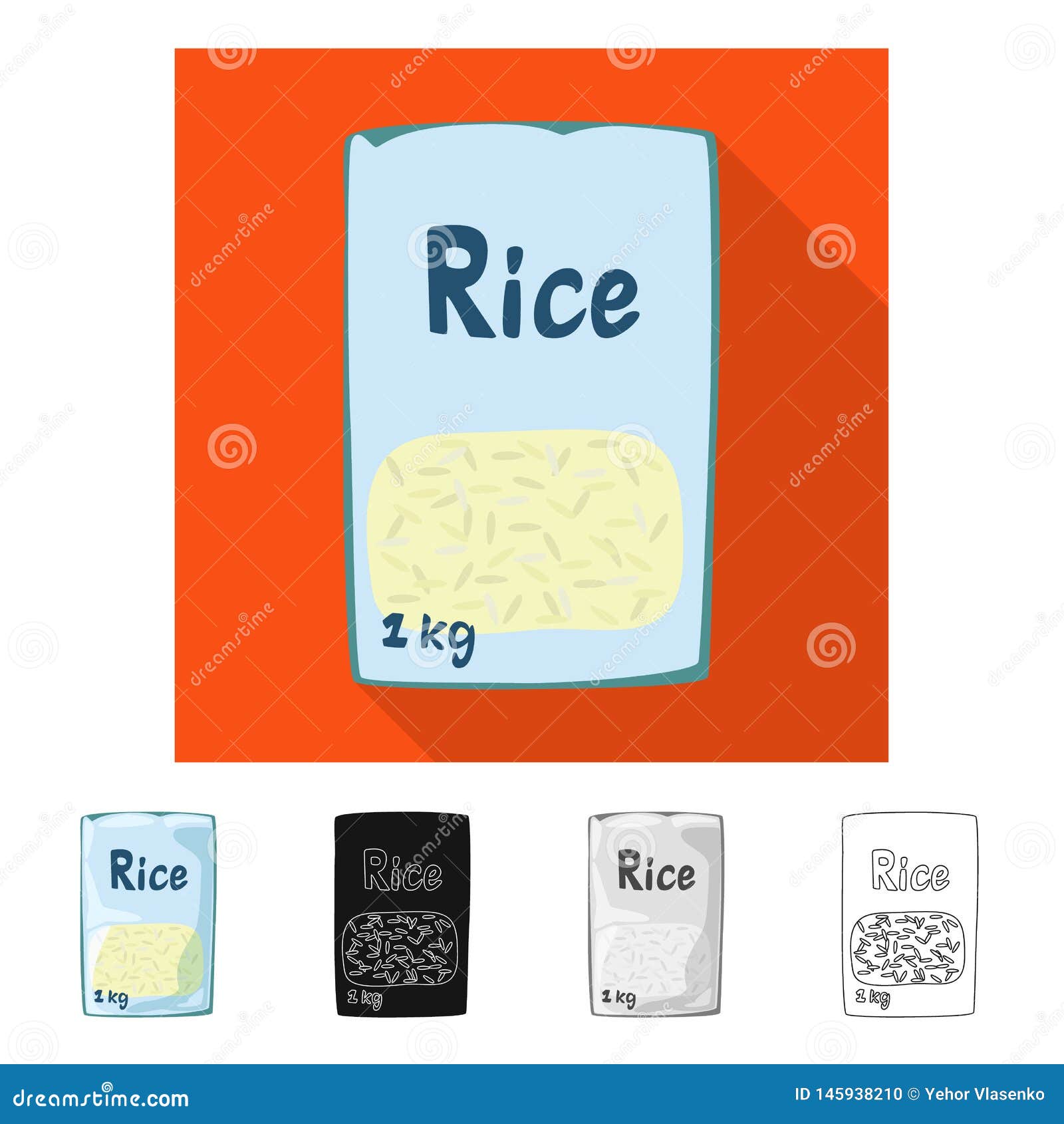 Isolated Object of Packet and Rice Logo. Set of Packet and White Stock ...