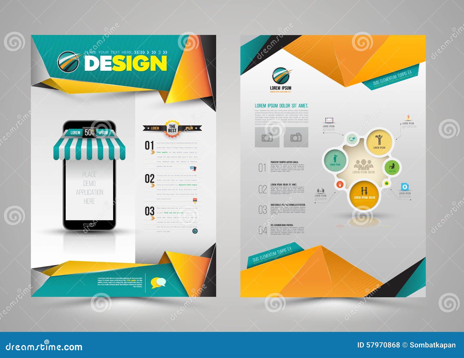 Vector Design Page Template Modern Style. Stock Vector - Illustration ...