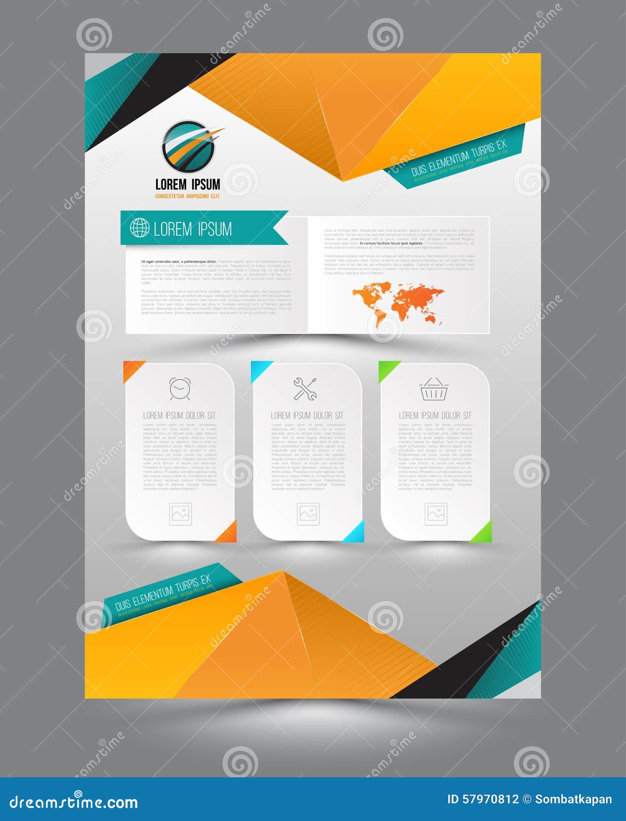 Vector Design Page Template Origami Modern Style. Stock Vector ...