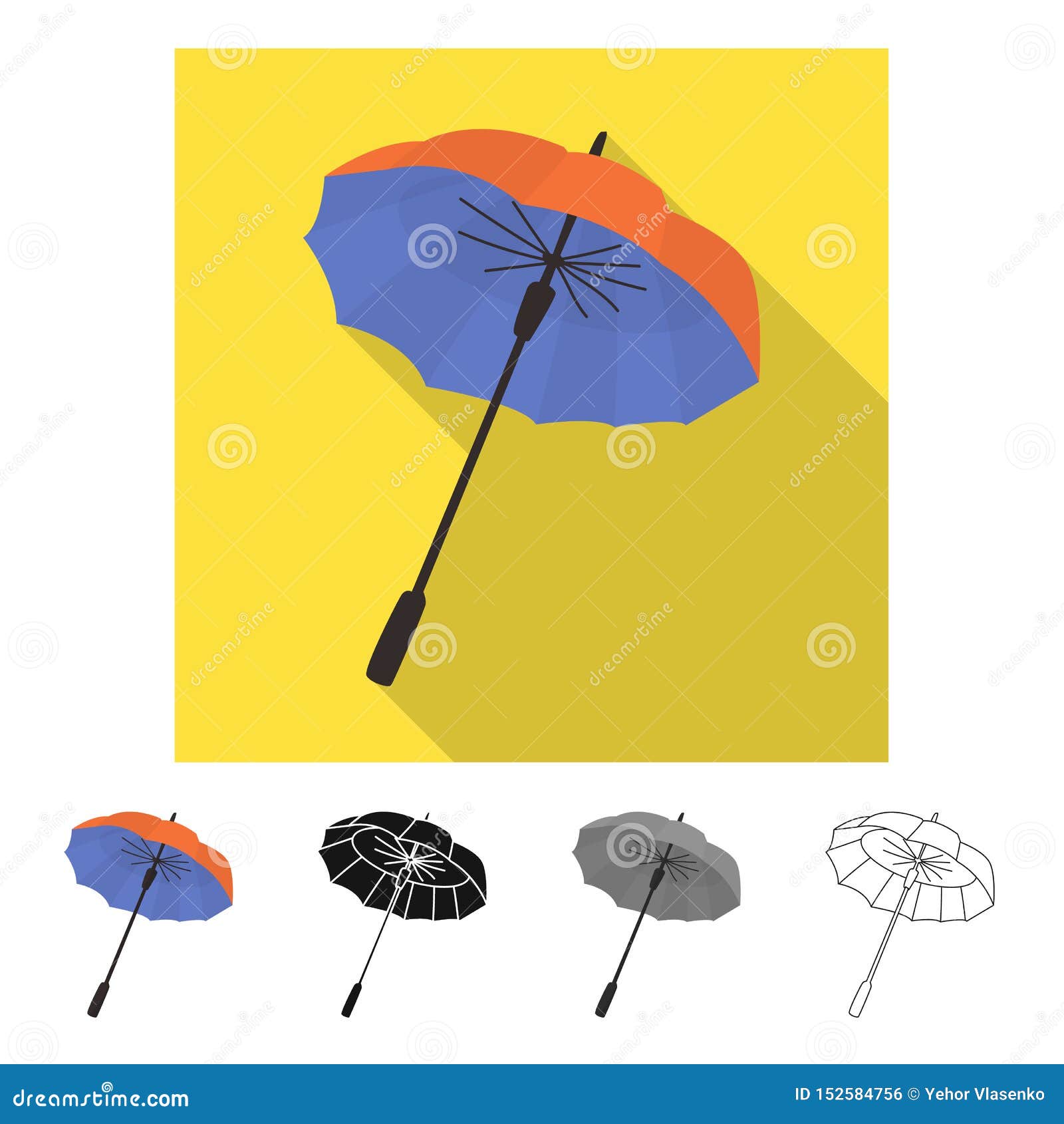 Vector Design of Parasol and Spring Icon. Set of Parasol and Classic ...