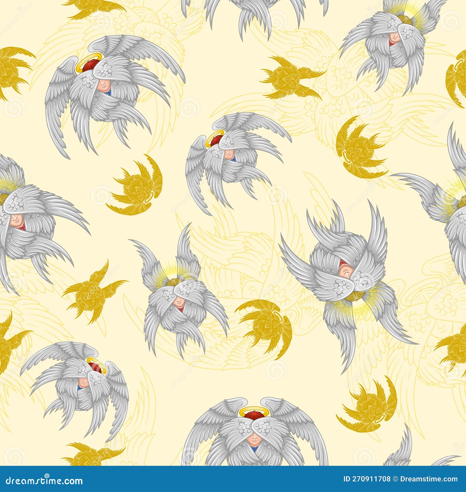 Vector Design of Pattern with Angels Stock Vector - Illustration of ...