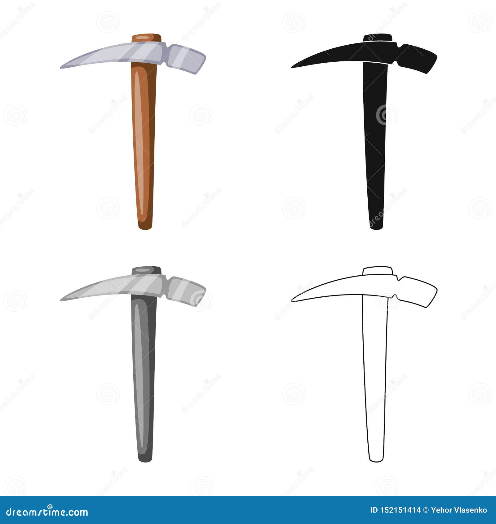 Vector Design of Pickaxe and Pick Symbol. Collection of Pickaxe and ...