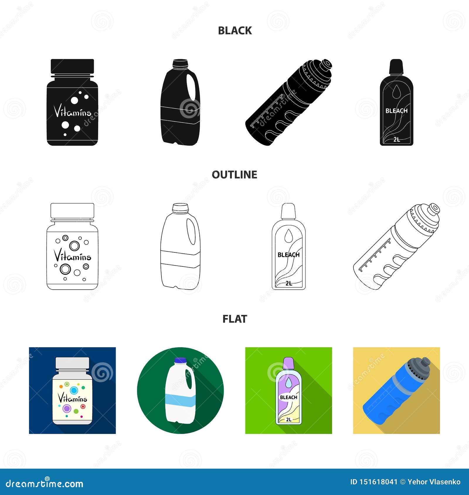 Vector Design of Plastic and Container Symbol. Collection of Plastic ...