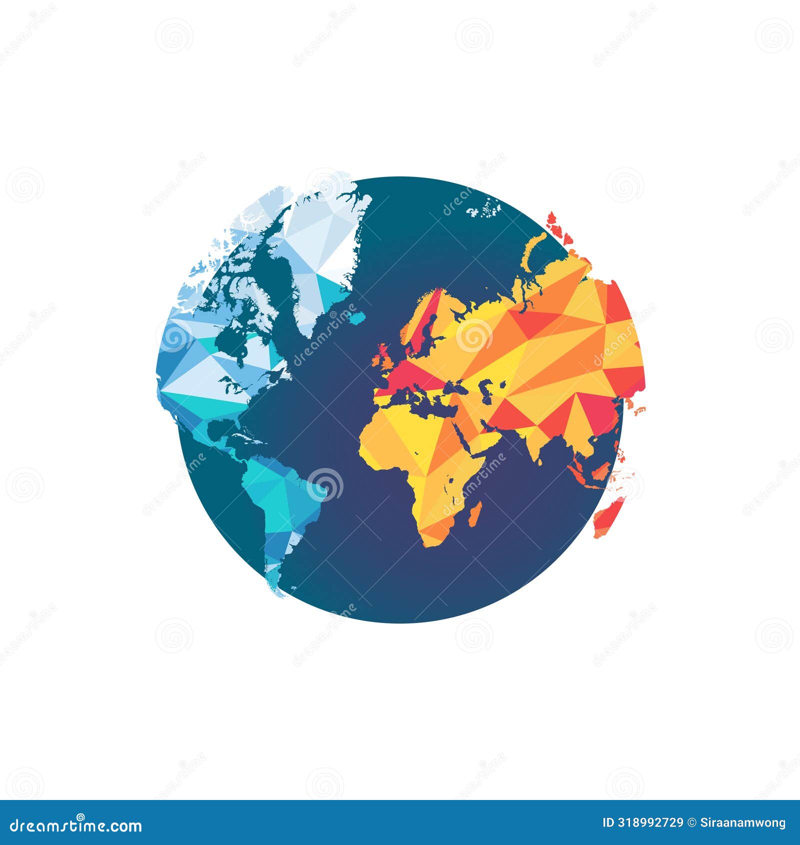 Polygon Globe Icon Vector Illustration | CartoonDealer.com #50006624