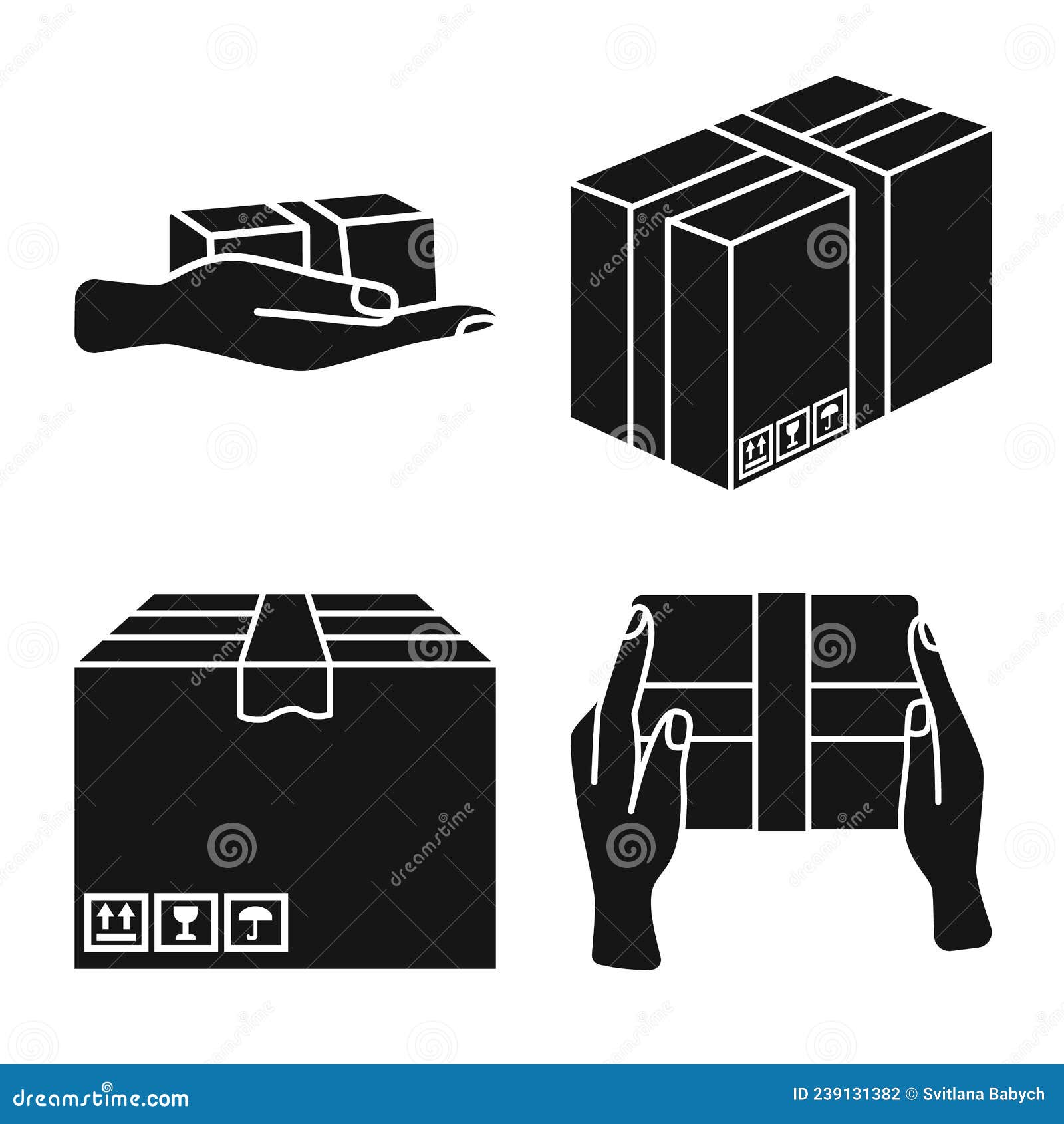 Isolated Object of Post and Packing Icon. Set of Post and Parcel Stock ...
