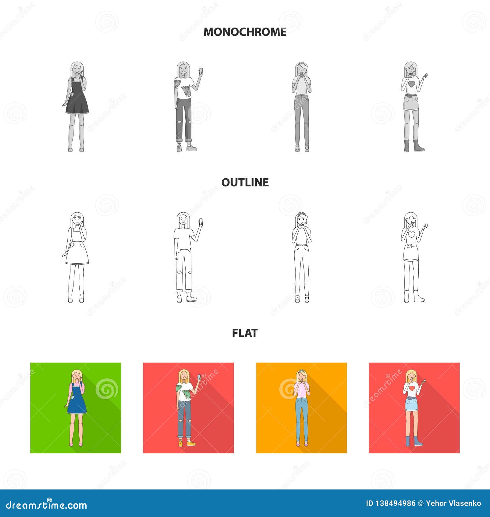 Vector Design of Posture and Mood Icon. Collection of Posture and ...