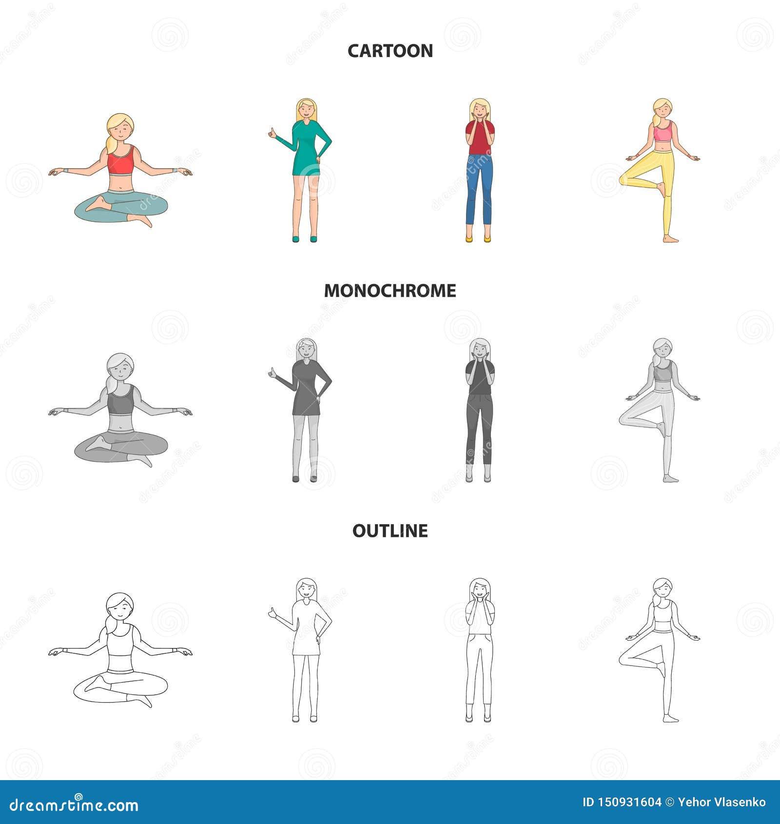 Vector Design of Posture and Mood Sign. Collection of Posture and ...