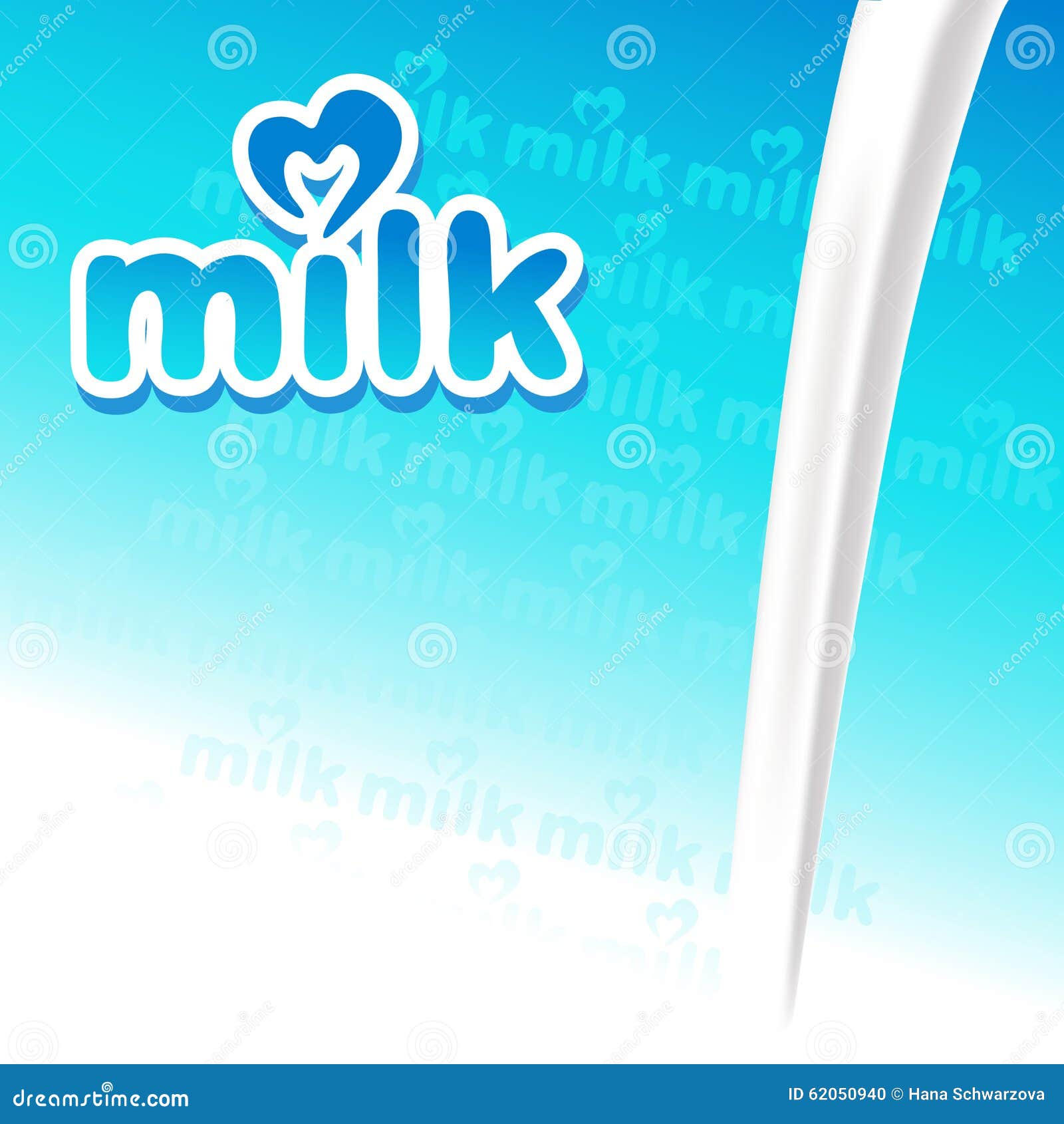 Vector Design with Pouring Milk and Text Stock Vector - Illustration of ...