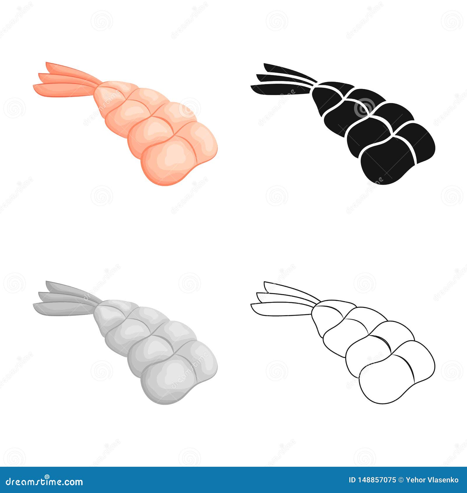 Vector Design of Prawn and Creature Logo. Collection of Prawn and Fresh ...