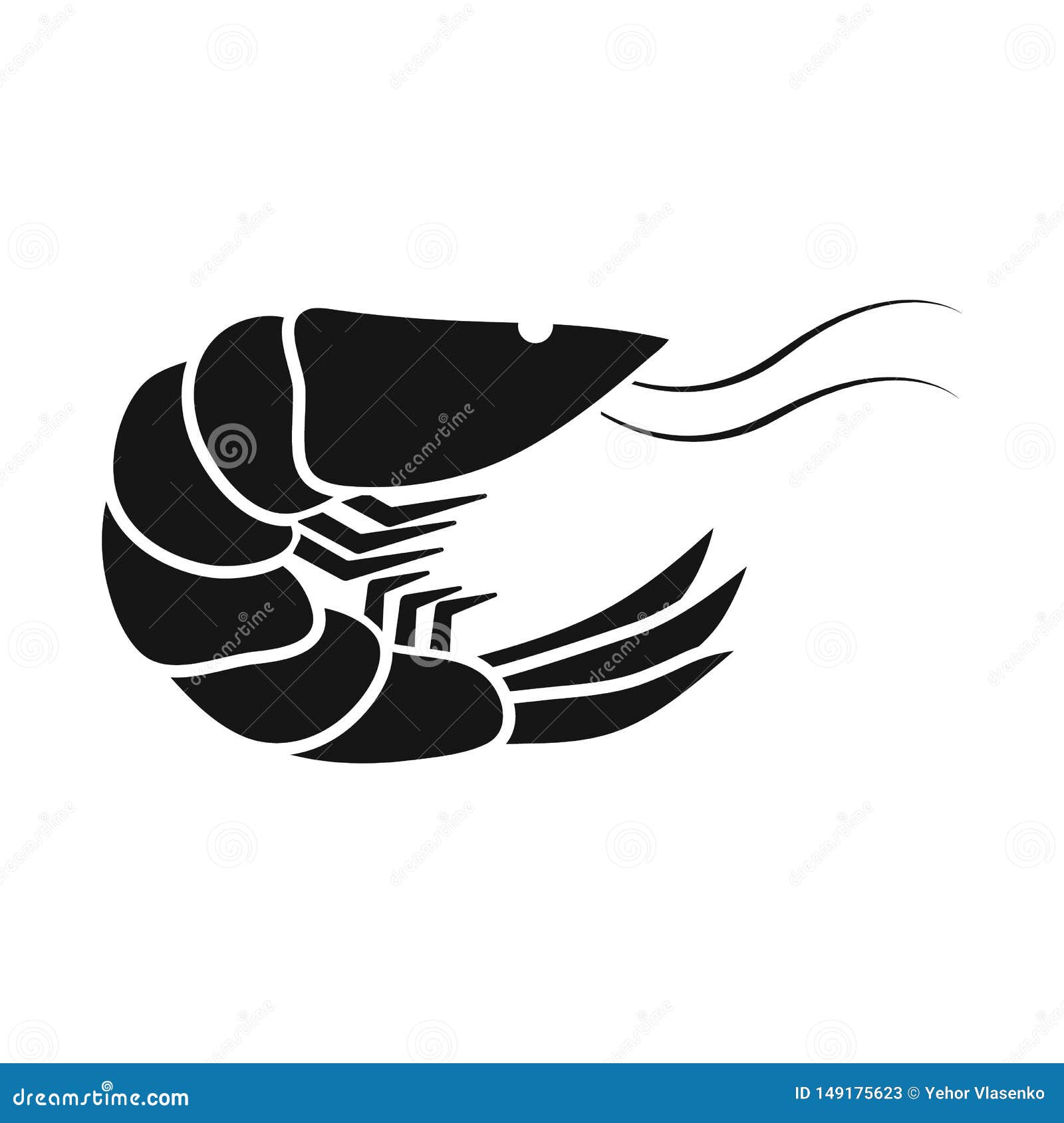 Isolated Object of Prawn and Creature Icon. Collection of Prawn and ...