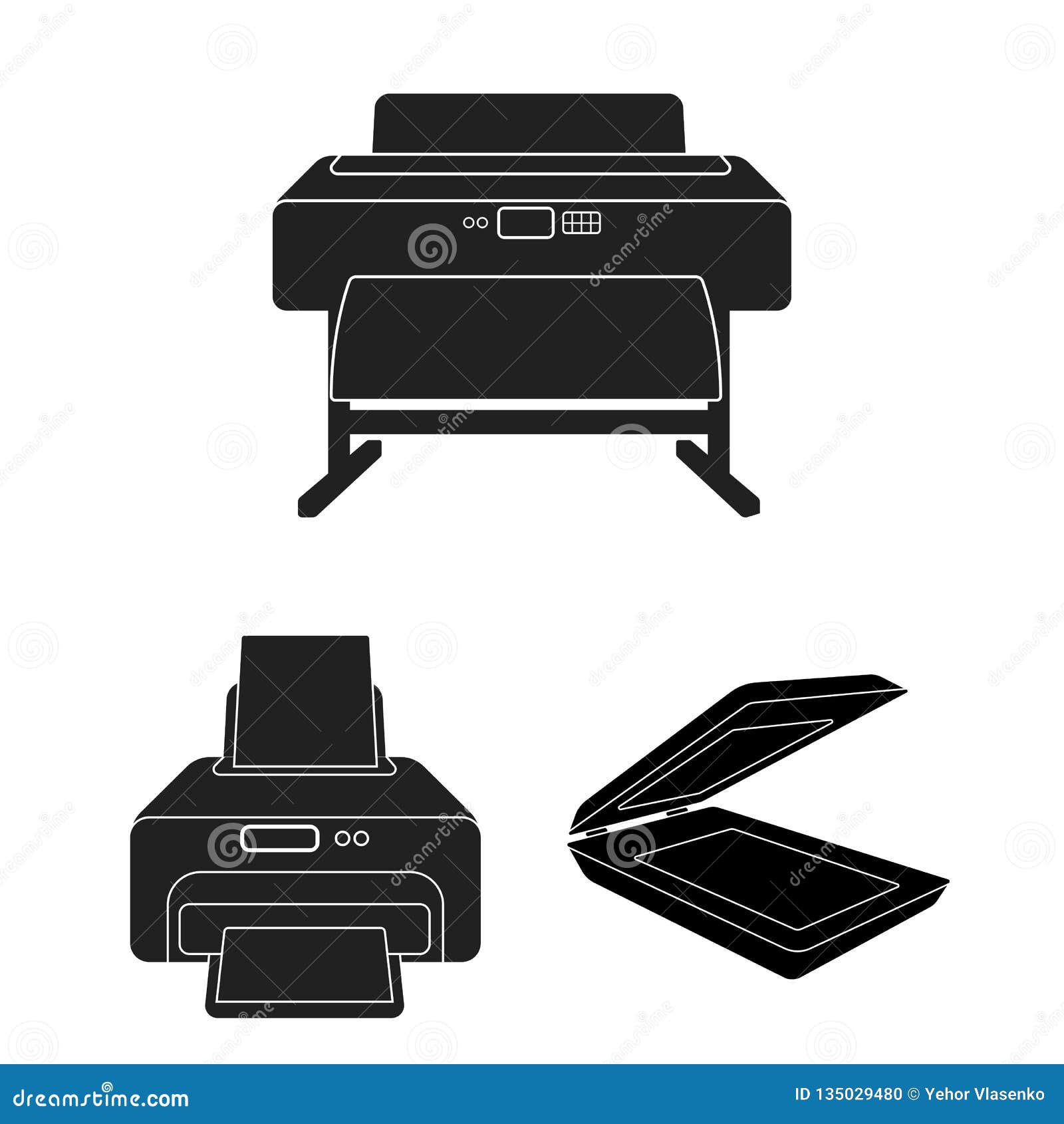 Vector Design of Printer and Plotter Icon. Set of Printer and Machine ...
