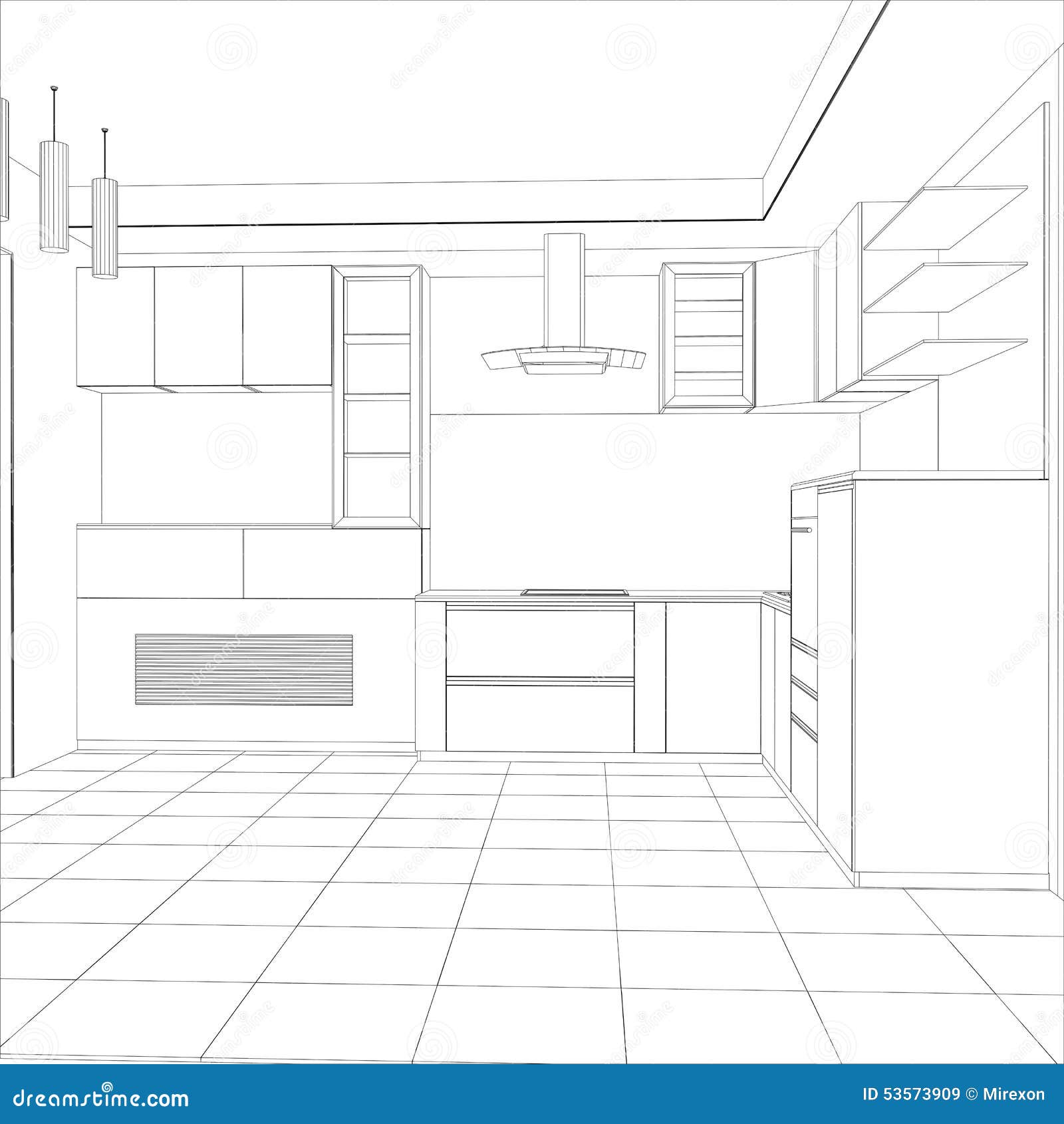 Vector Design Process in Wire-frame Illustration Stock Vector ...