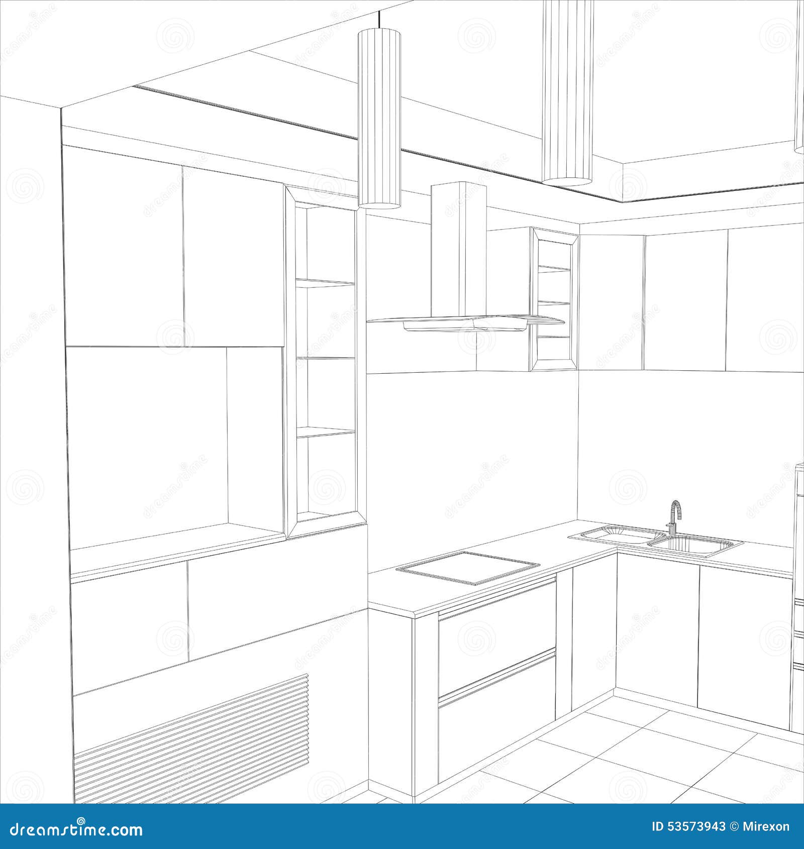 Vector Design Process in Wire-frame Illustration Stock Vector ...