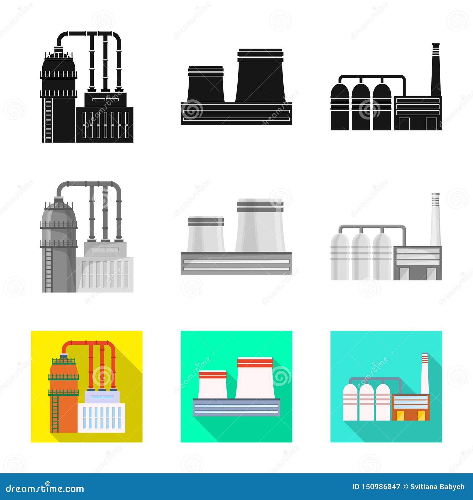 Vector Design of Production and Structure Icon. Collection of ...
