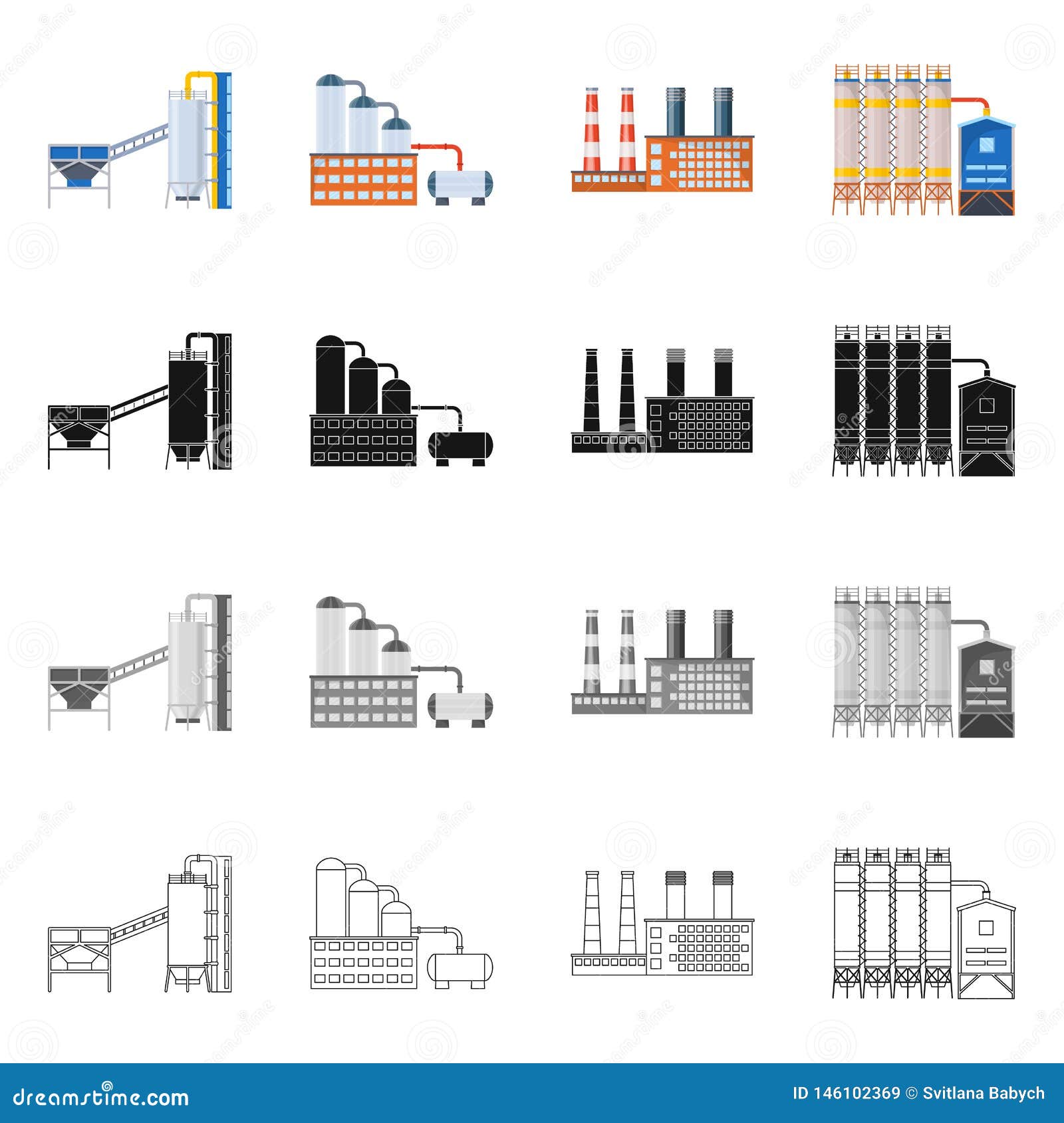 Vector Design of Production and Structure Icon. Collection of ...