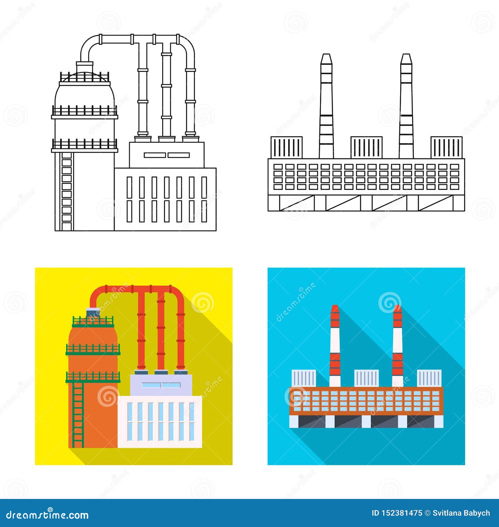 Vector Design of Production and Structure Icon. Collection of ...
