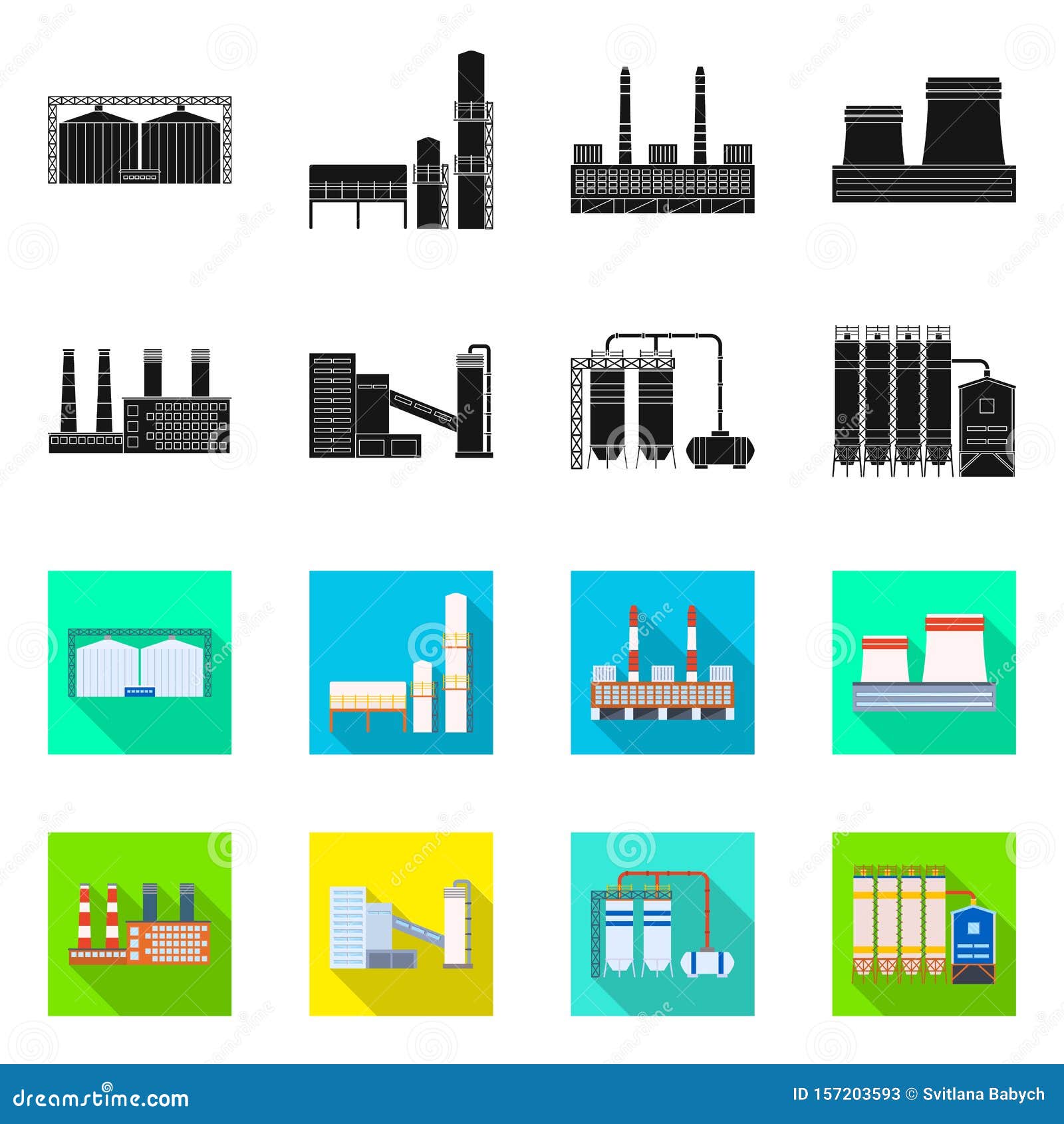 Vector Design of Production and Structure Icon. Collection of ...