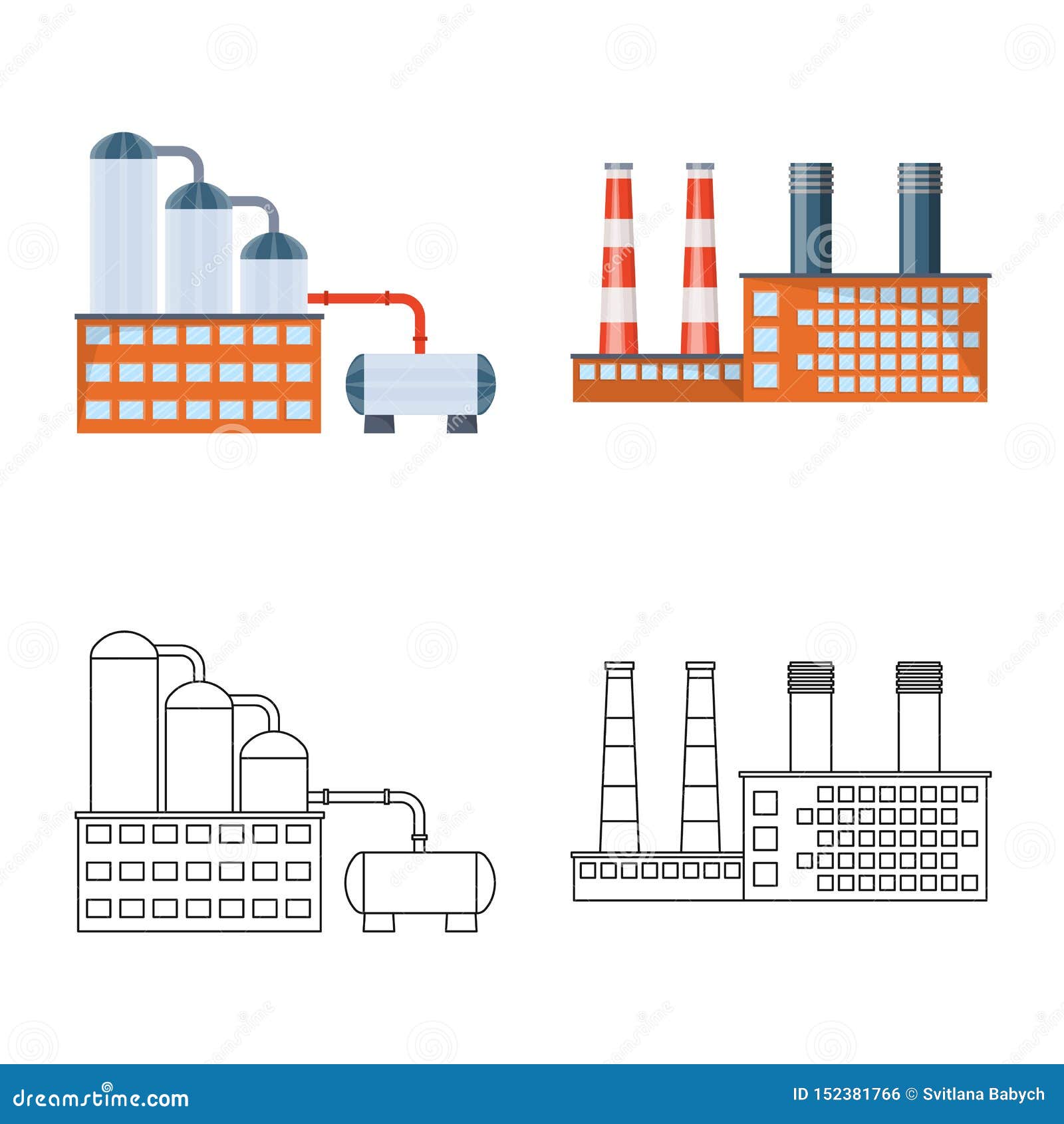 Vector Design of Production and Structure Icon. Collection of ...